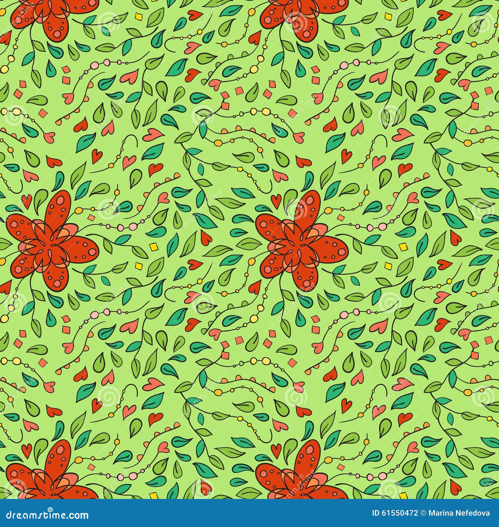 Seamless Pattern with Convoluted Floral Ornament. Stock Illustration ...