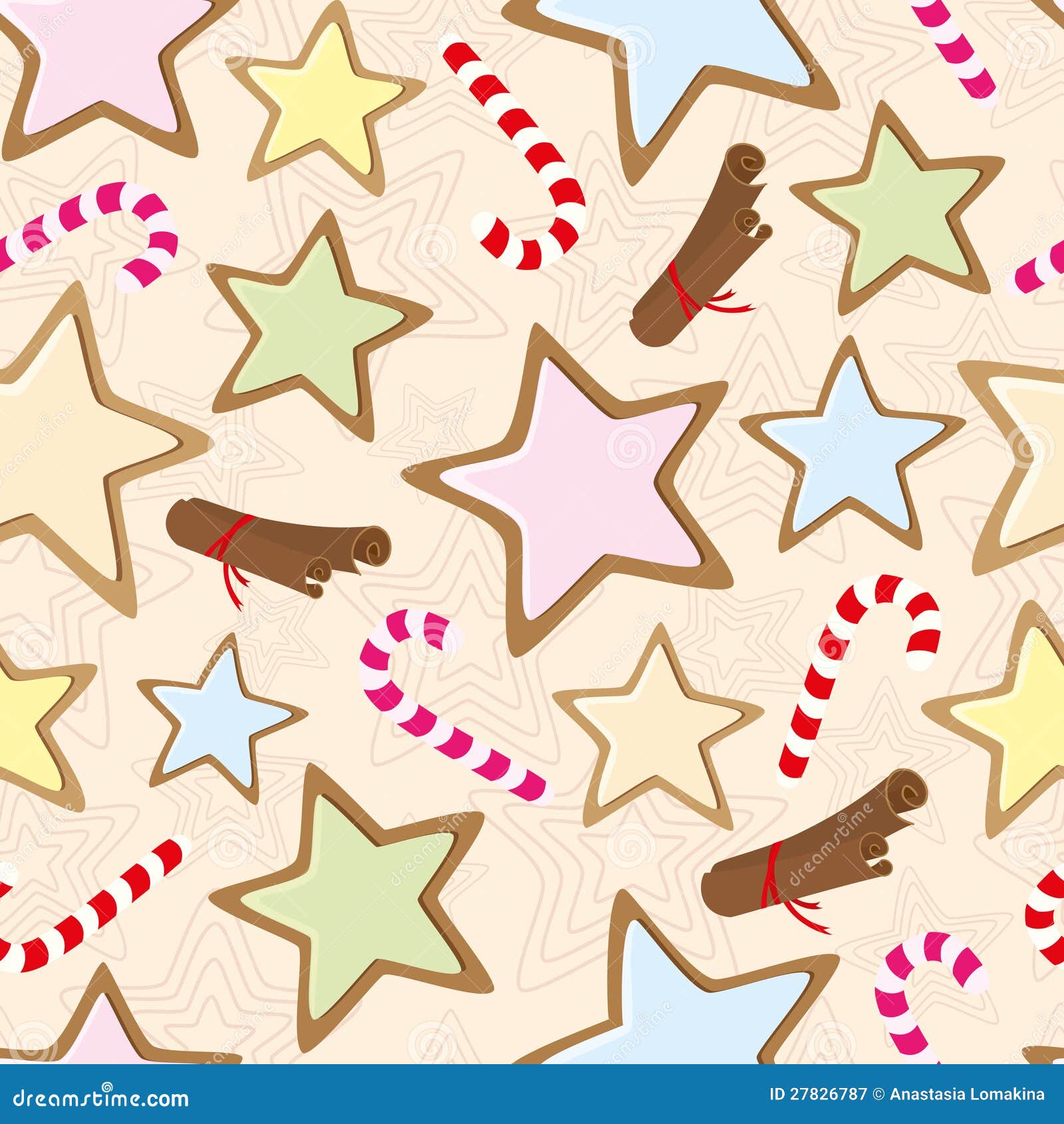 Seamless Pattern with Cookies Stock Vector - Illustration of cookie ...