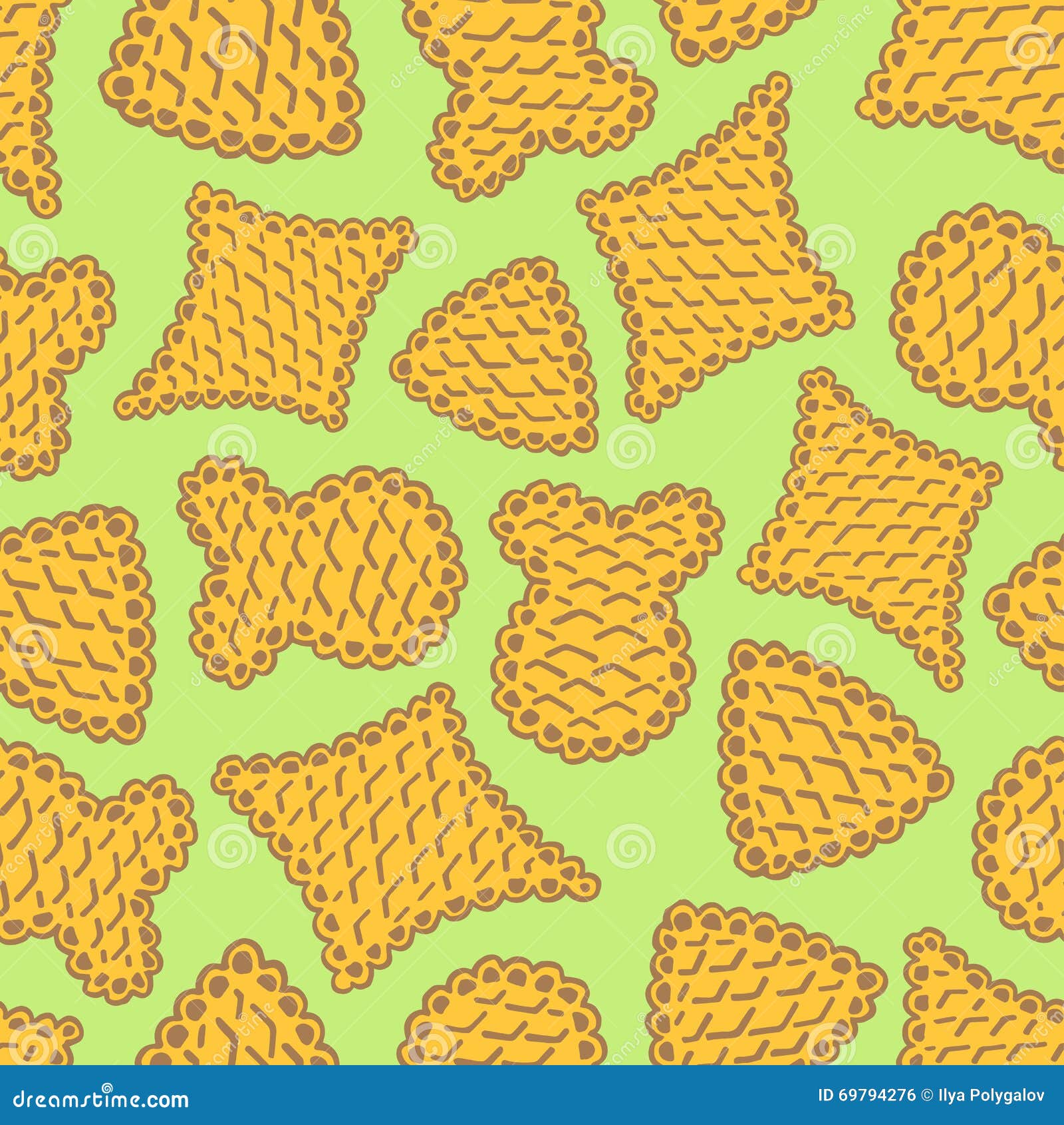 Seamless Pattern of Cookies Biscuits Stock Illustration - Illustration ...