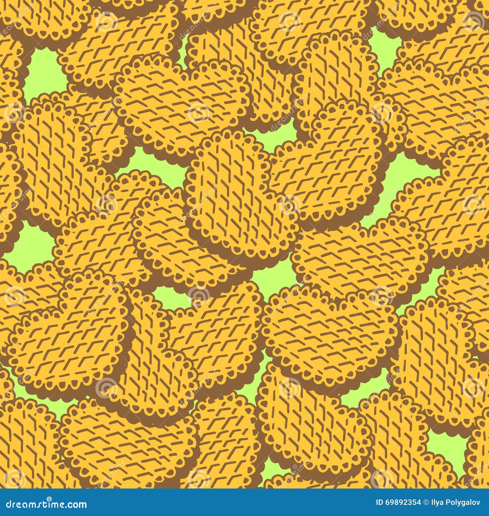 Seamless Pattern of Cookies Biscuits Stock Illustration - Illustration ...