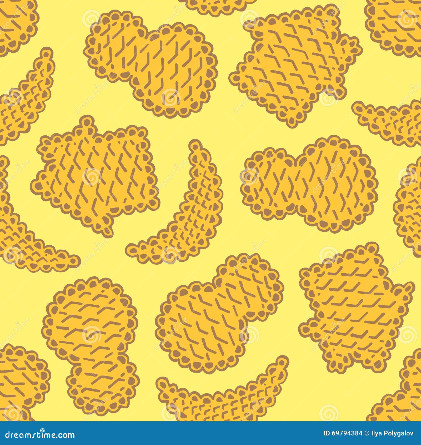 Seamless Pattern of Cookies Biscuits Stock Illustration - Illustration ...