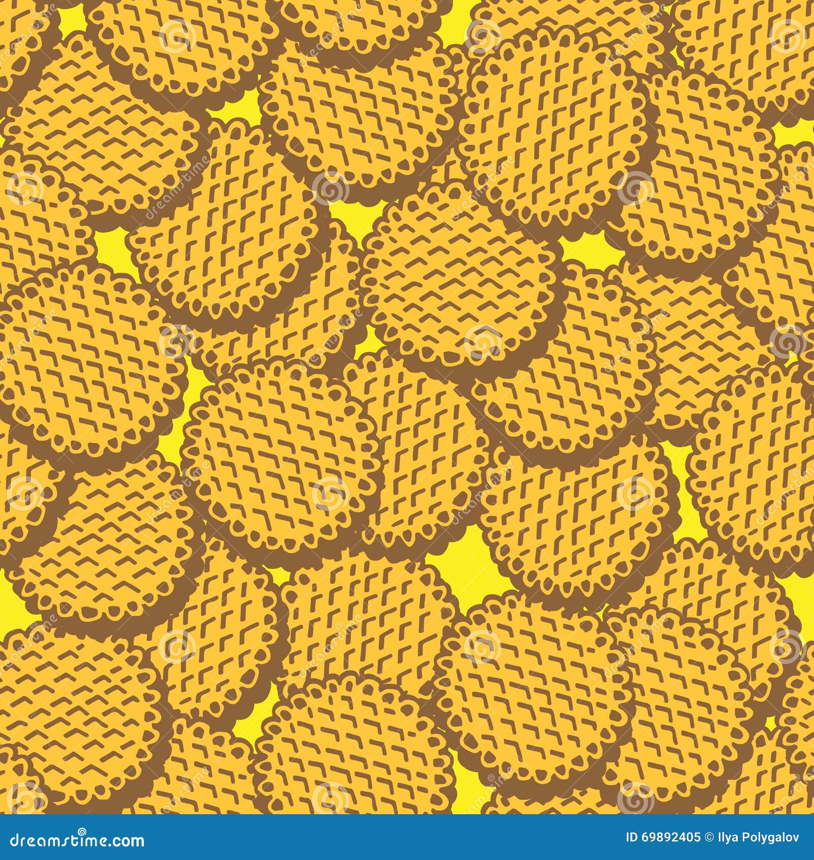 Seamless Pattern of Cookies Biscuits Stock Illustration - Illustration ...