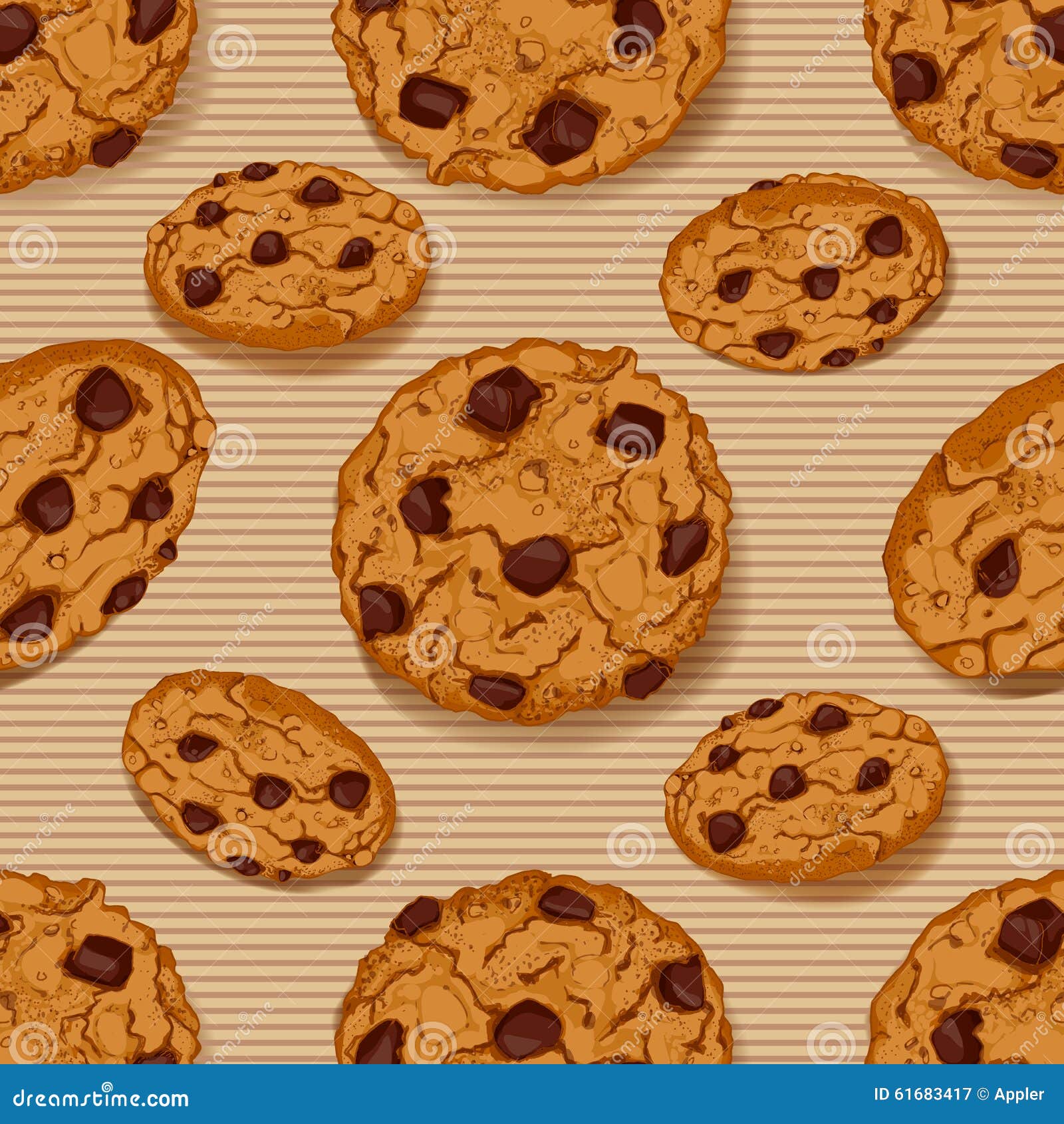 Seamless Pattern with Cookies Stock Vector - Illustration of healthy ...