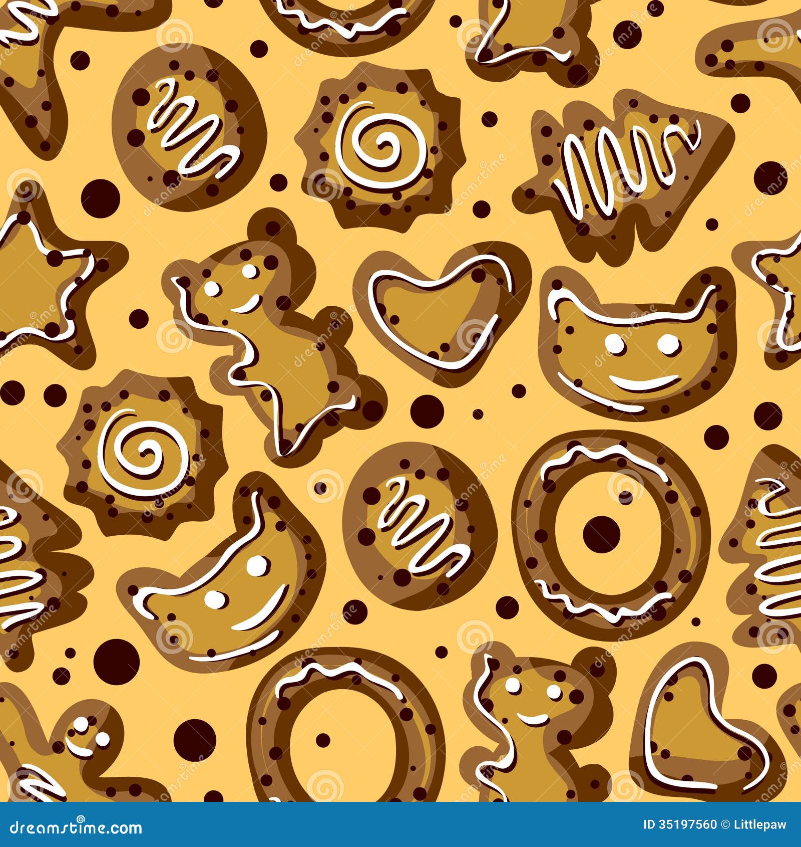 Seamless Pattern with Cookies Stock Vector - Illustration of creative ...