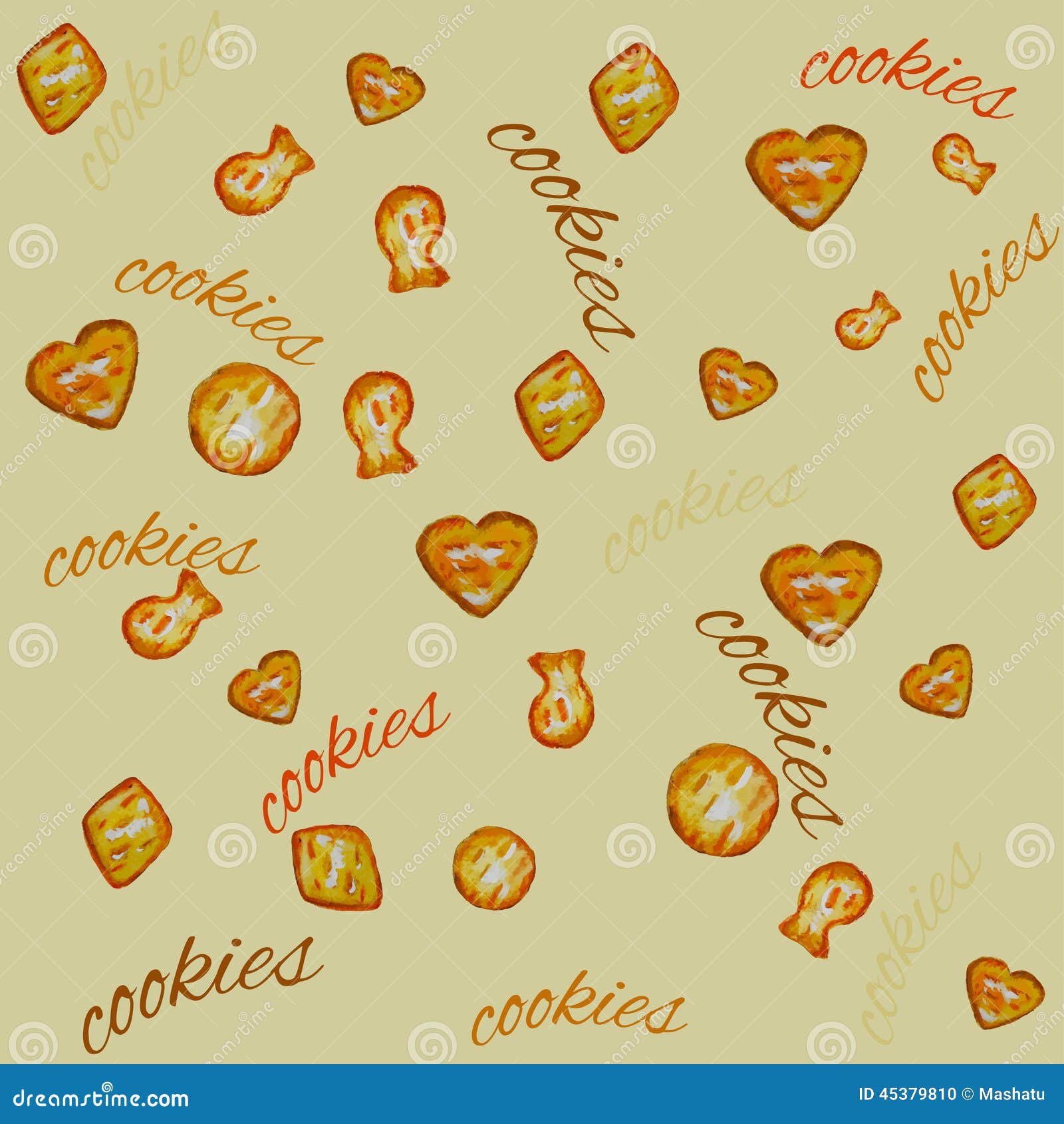 Seamless Pattern with Cookies Stock Vector - Illustration of element ...