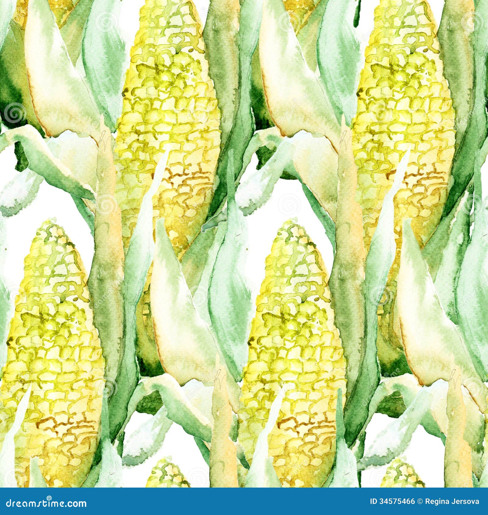 Seamless Pattern with Corn Cobs Stock Illustration - Illustration of ...