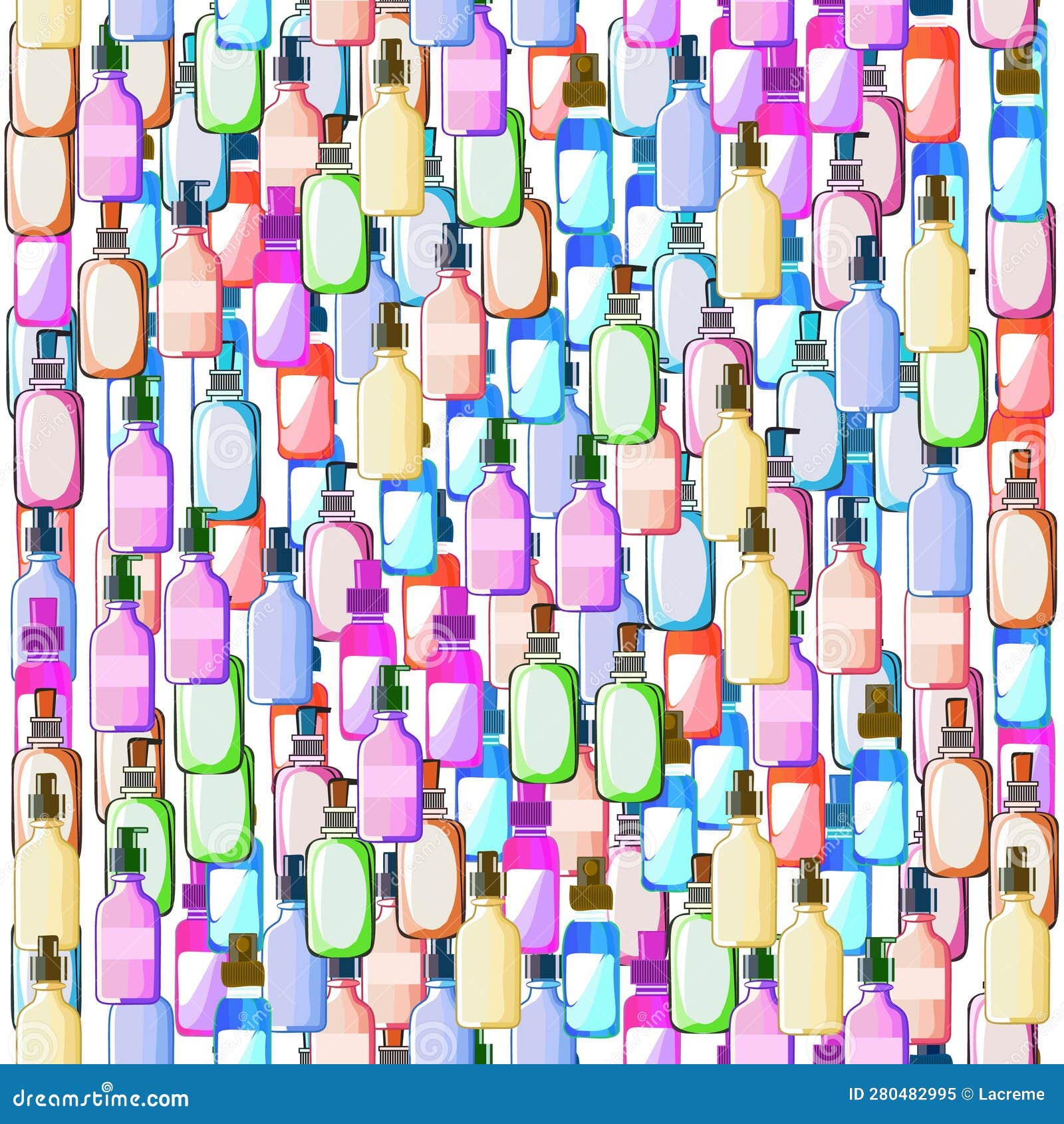 Seamless Pattern of Cosmetics, Body and Face Care Products for Women ...