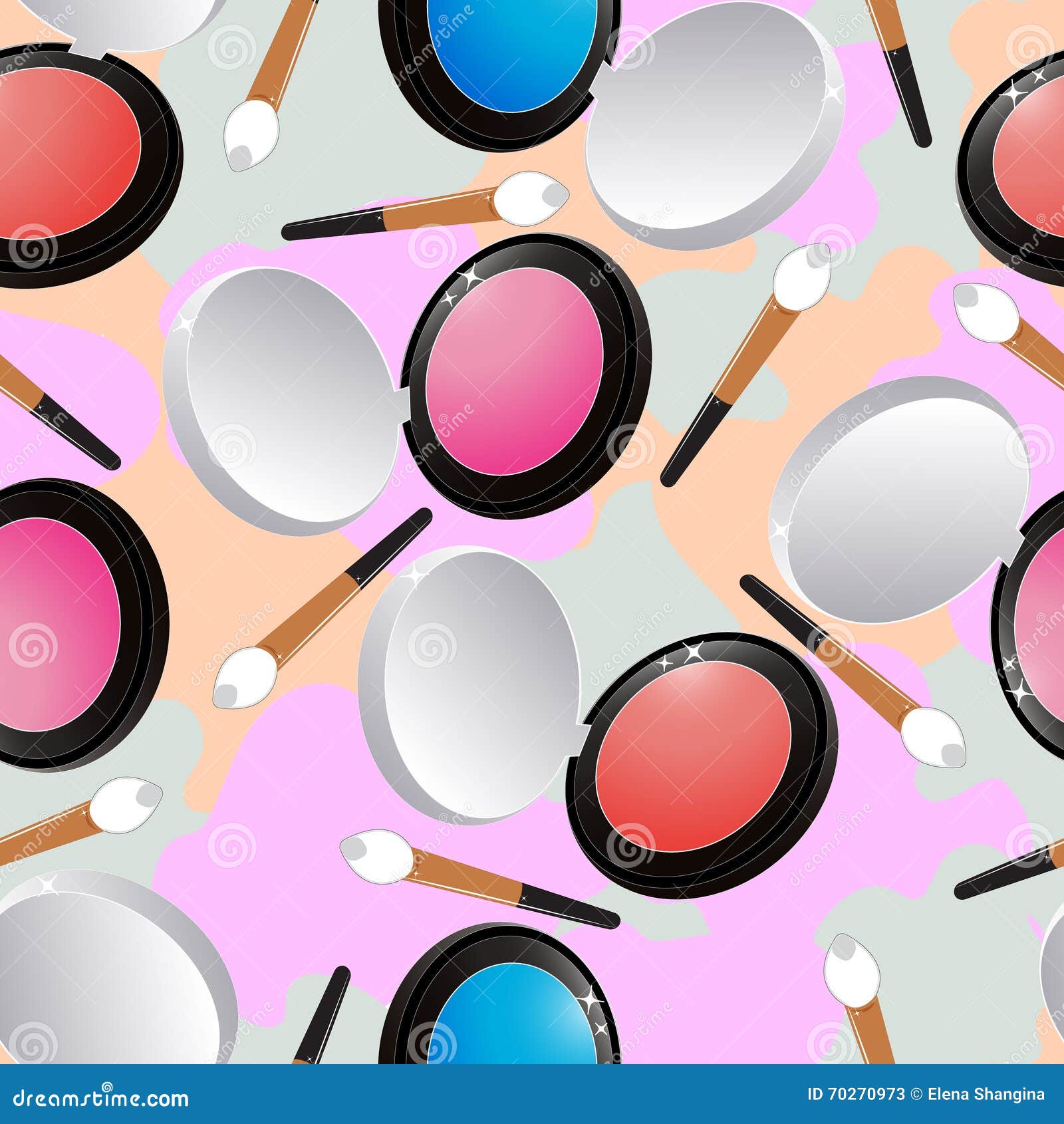 Seamless Pattern, Cosmetics for a Make-up. Stock Vector - Illustration ...
