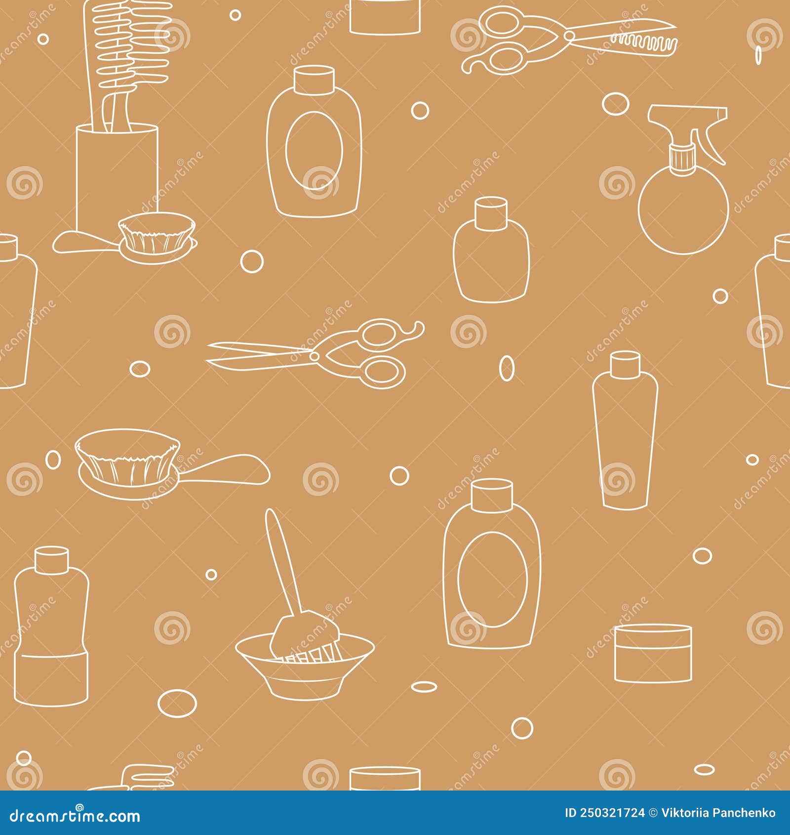 Seamless Pattern. Cosmetics for Personal Hygiene. Orange Color. Stock ...