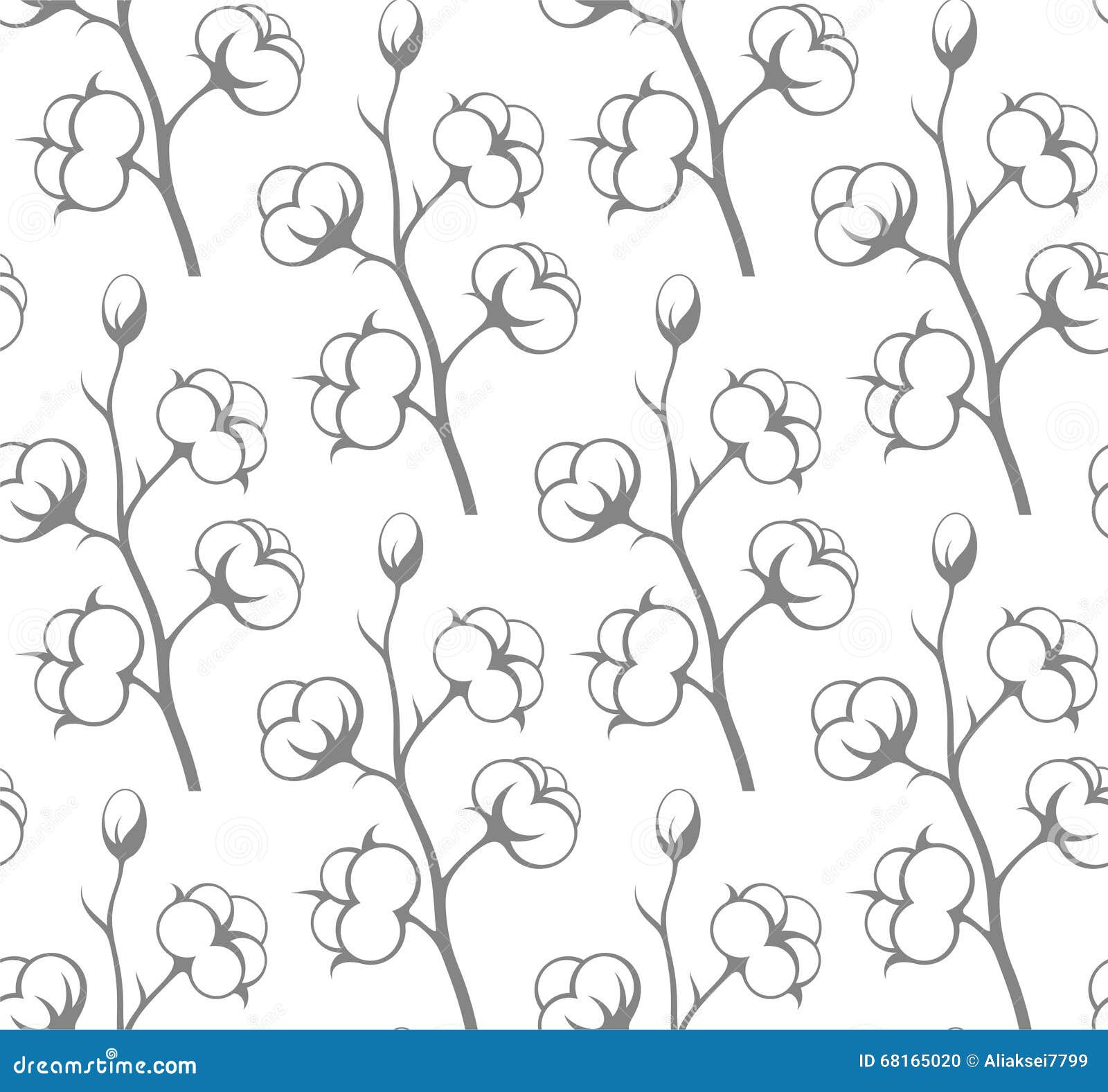 Seamless pattern. Cotton stock vector. Illustration of background ...