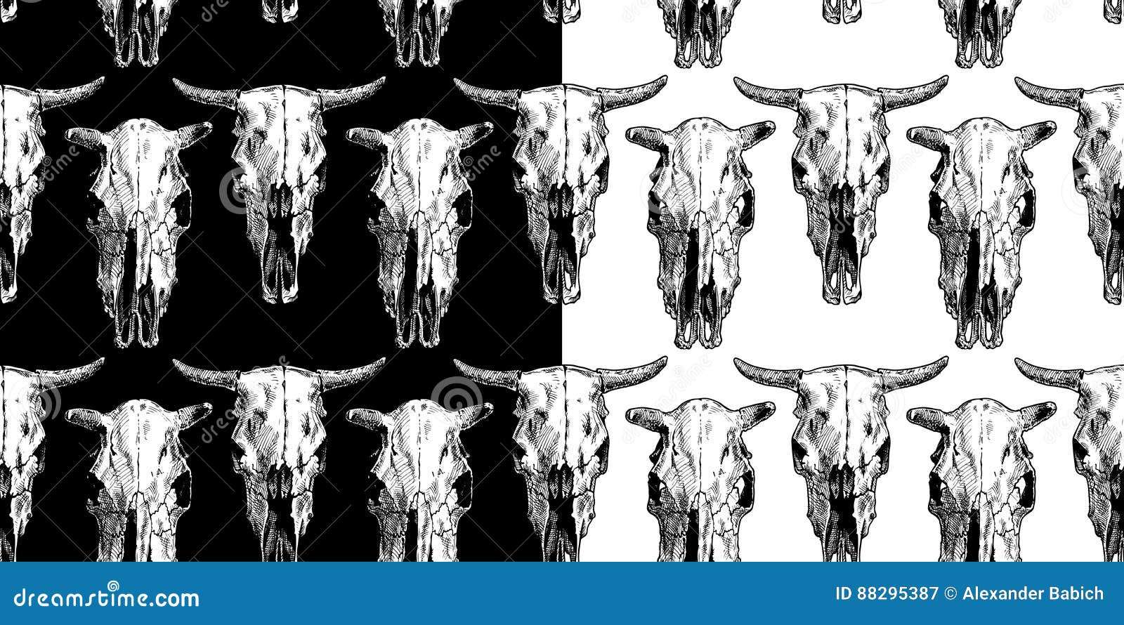 Bull Skull With Feathers Native Americans Tribal Style. Tattoo ...