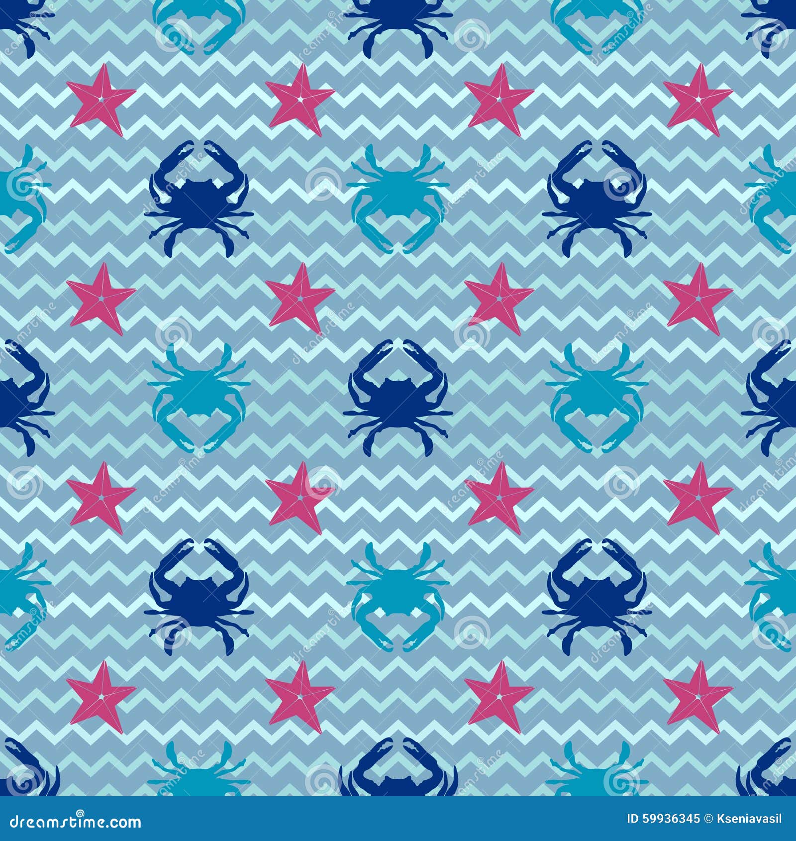 Seamless pattern with crab stock vector. Illustration of decoration ...
