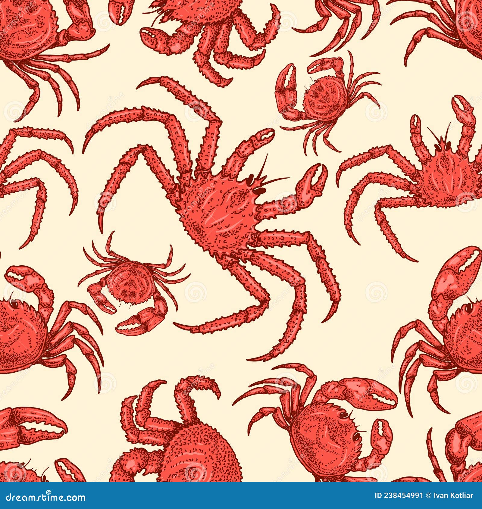 Seamless Pattern with Crabs. Design Element for Poster, Card, Banner ...