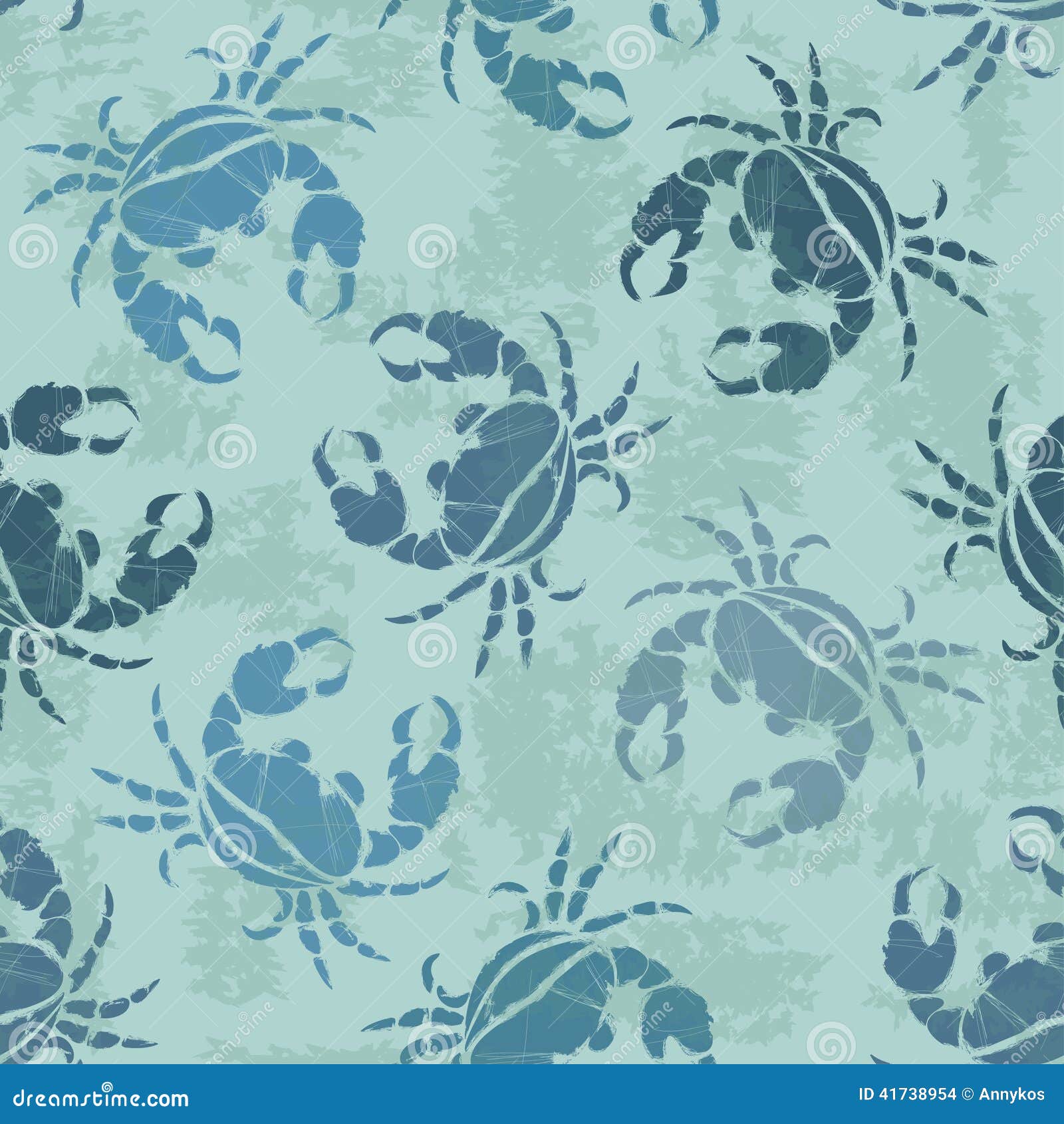 Seamless pattern of crabs stock vector. Illustration of beach - 41738954