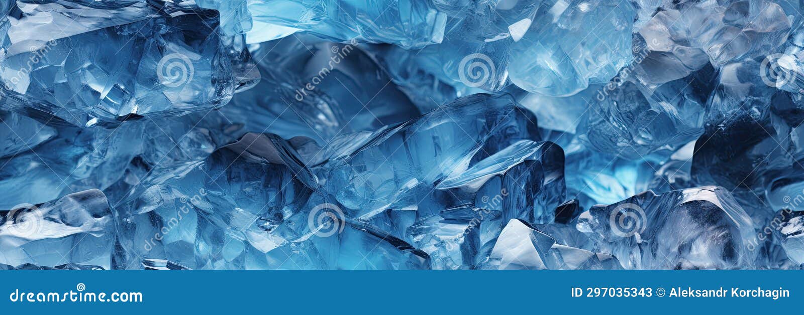 Seamless Pattern with Cracked Texture of Blue Ice Crystals in Winter ...