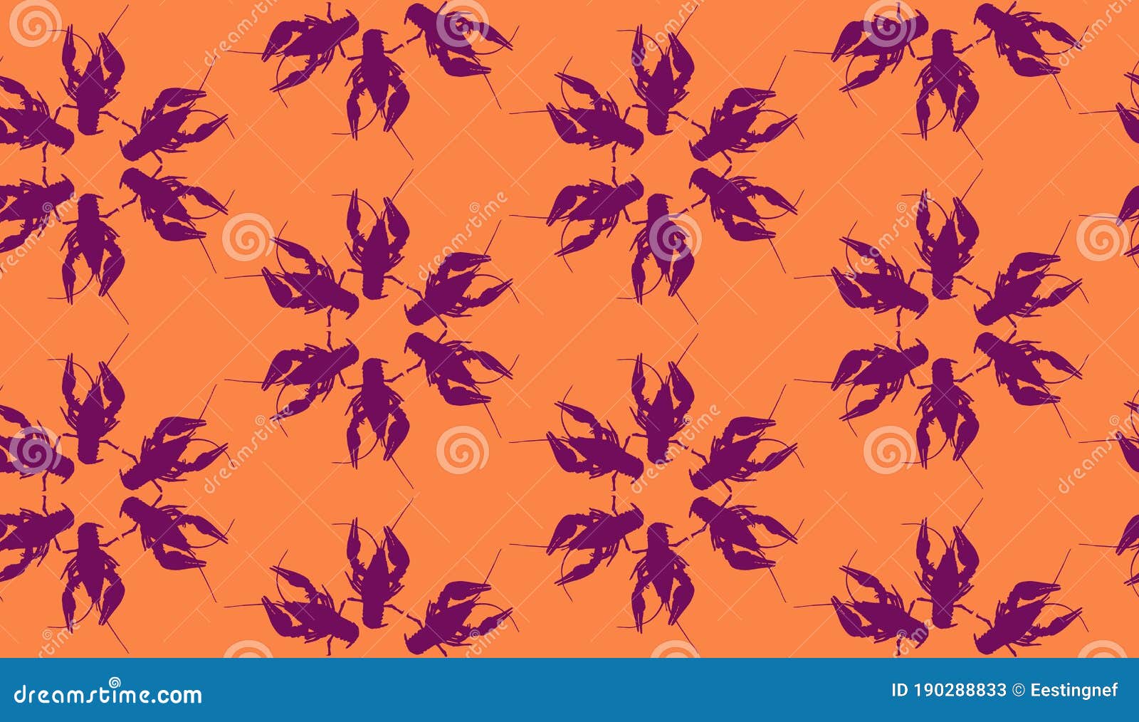 Seamless Pattern with Crayfish. Endless Crawfish Background Stock ...