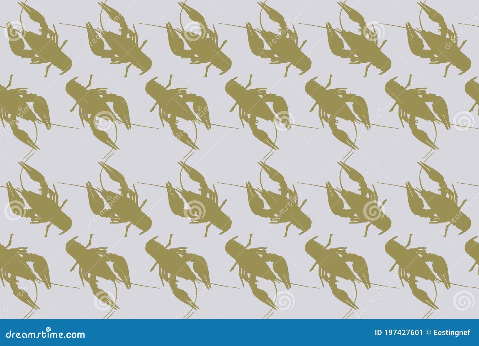 Seamless Pattern with Crayfish. Endless Crawfish Background Stock ...