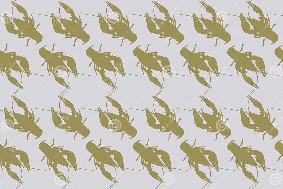 Seamless Pattern with Crayfish. Endless Crawfish Background Stock ...