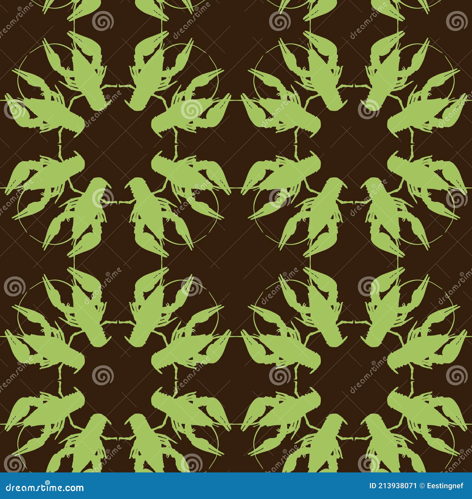 Seamless Pattern with Crayfish. Endless Crawfish Background Stock ...