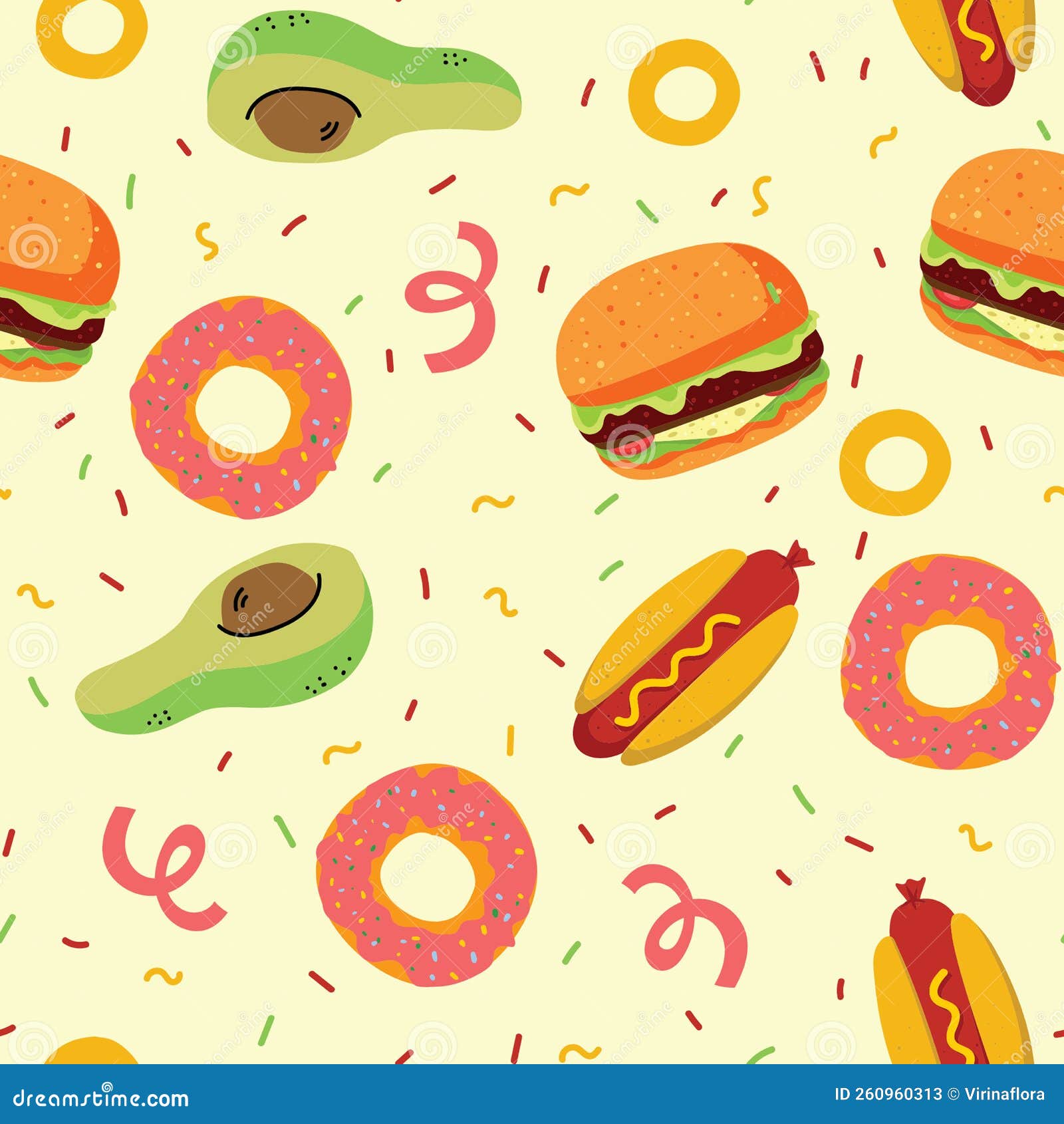 Seamless Pattern with Crazy Comic Faces, Creepy Characters and Colorful ...