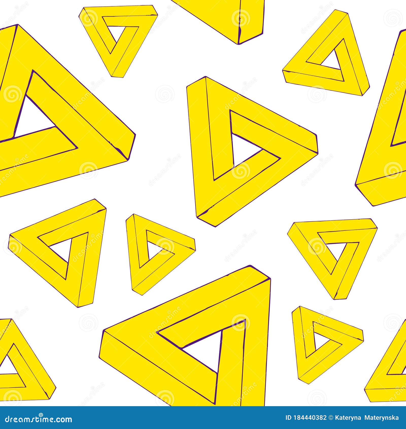 Seamless Pattern Creating Optical Illusion. Geometry of Yellow ...