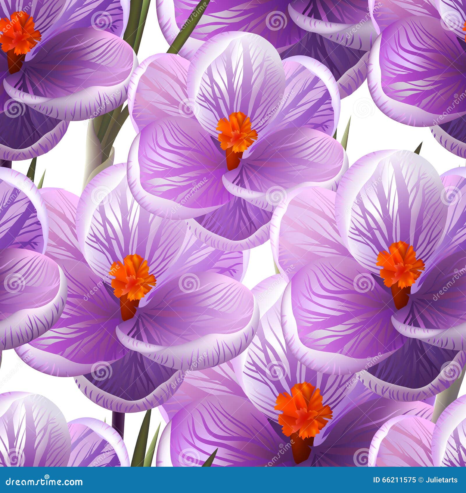 Seamless Pattern Crocus Flowers. Vector, EPS10 Stock Illustration ...