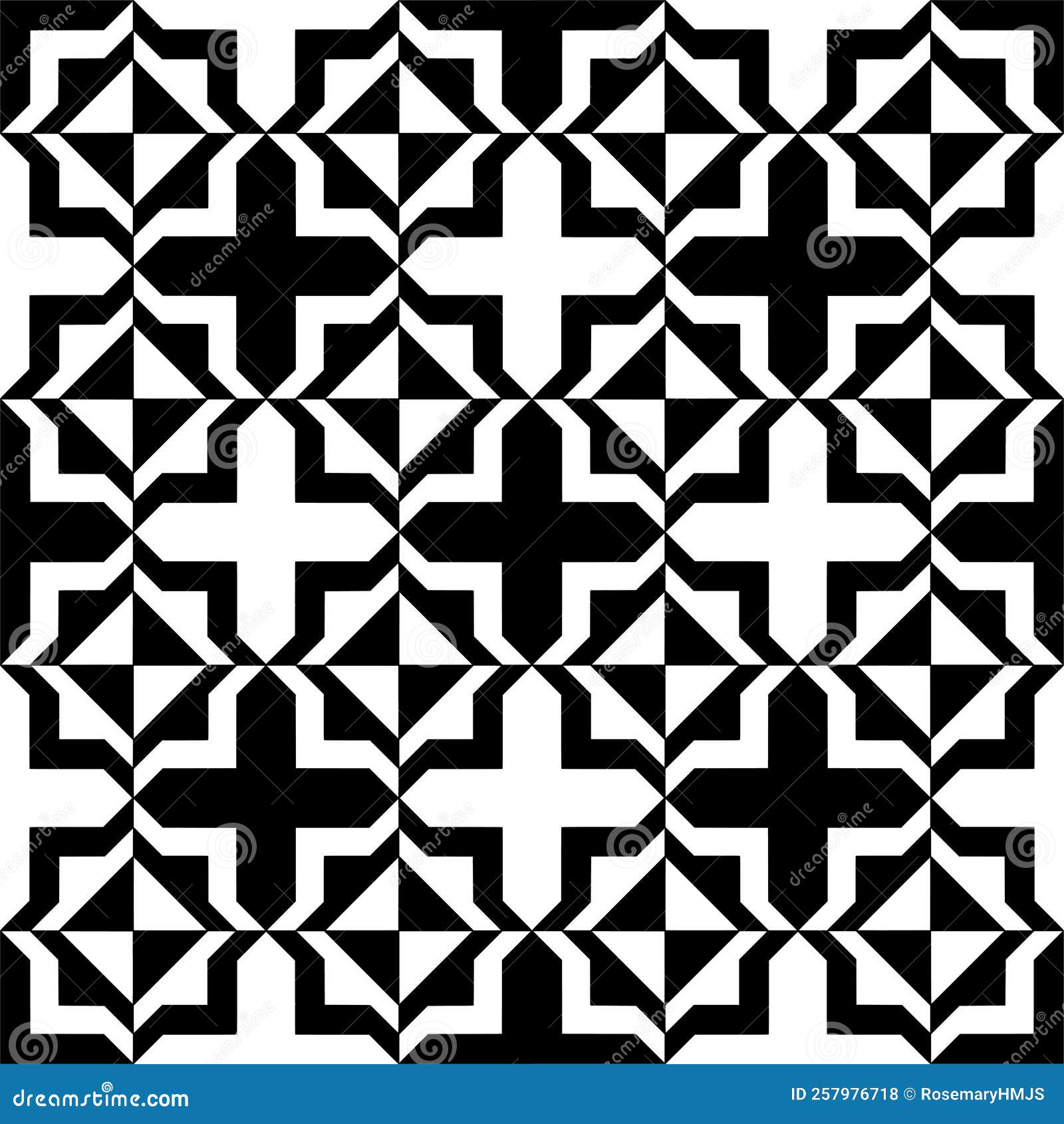 Cross Tile Checkered Vector Pattern Design Stock Vector - Illustration ...