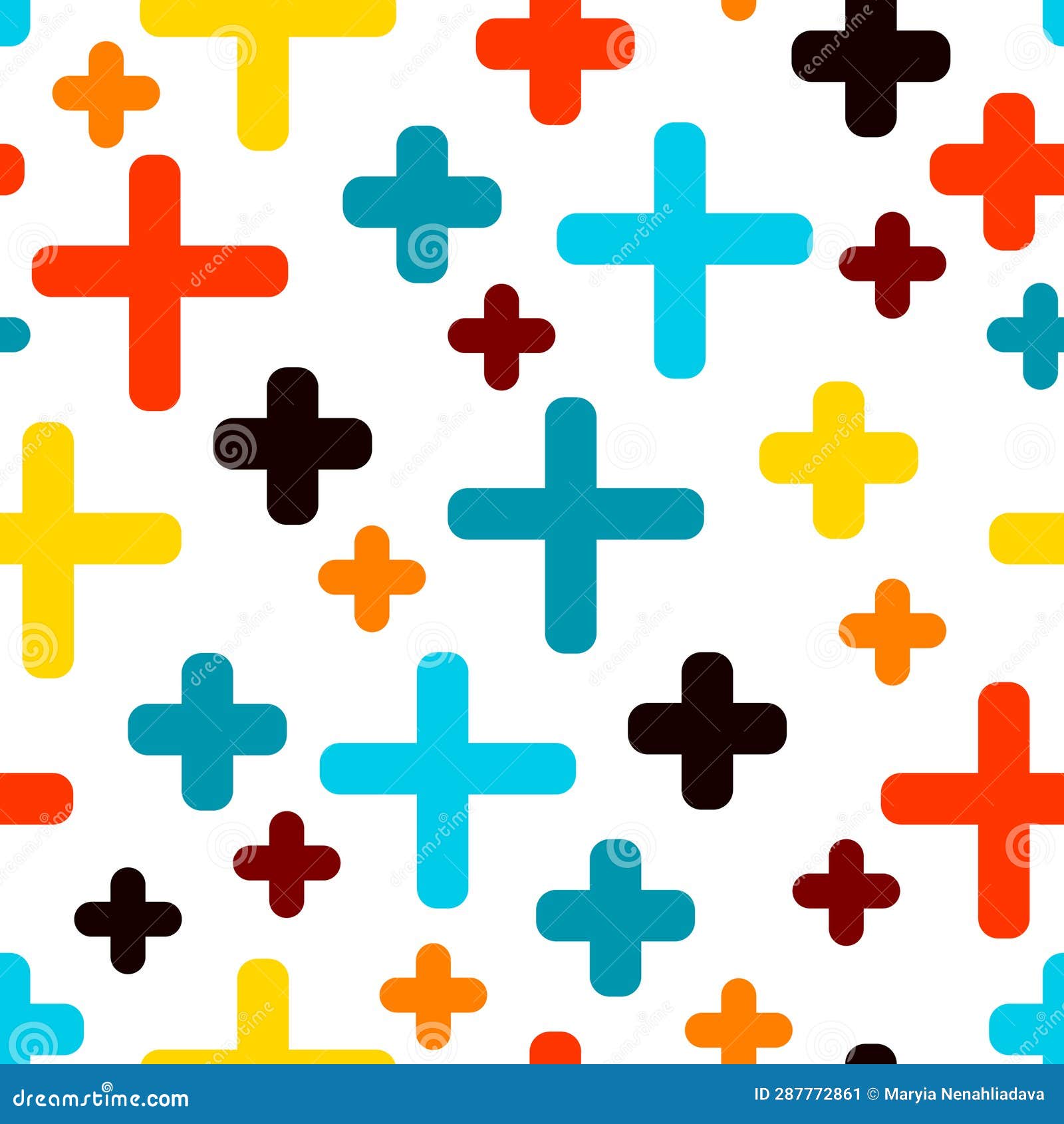 Seamless Pattern Crosses Colored. Vector Illustration Stock ...