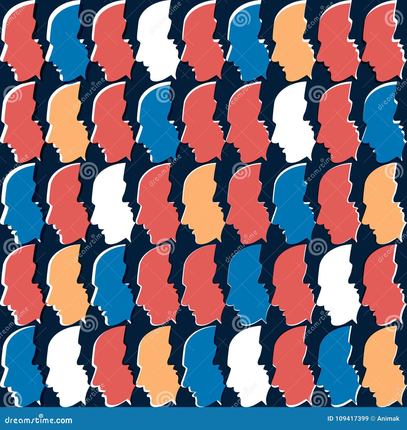 Profile People Portraits. Male And Female Face Profiles Avatars, Side ...