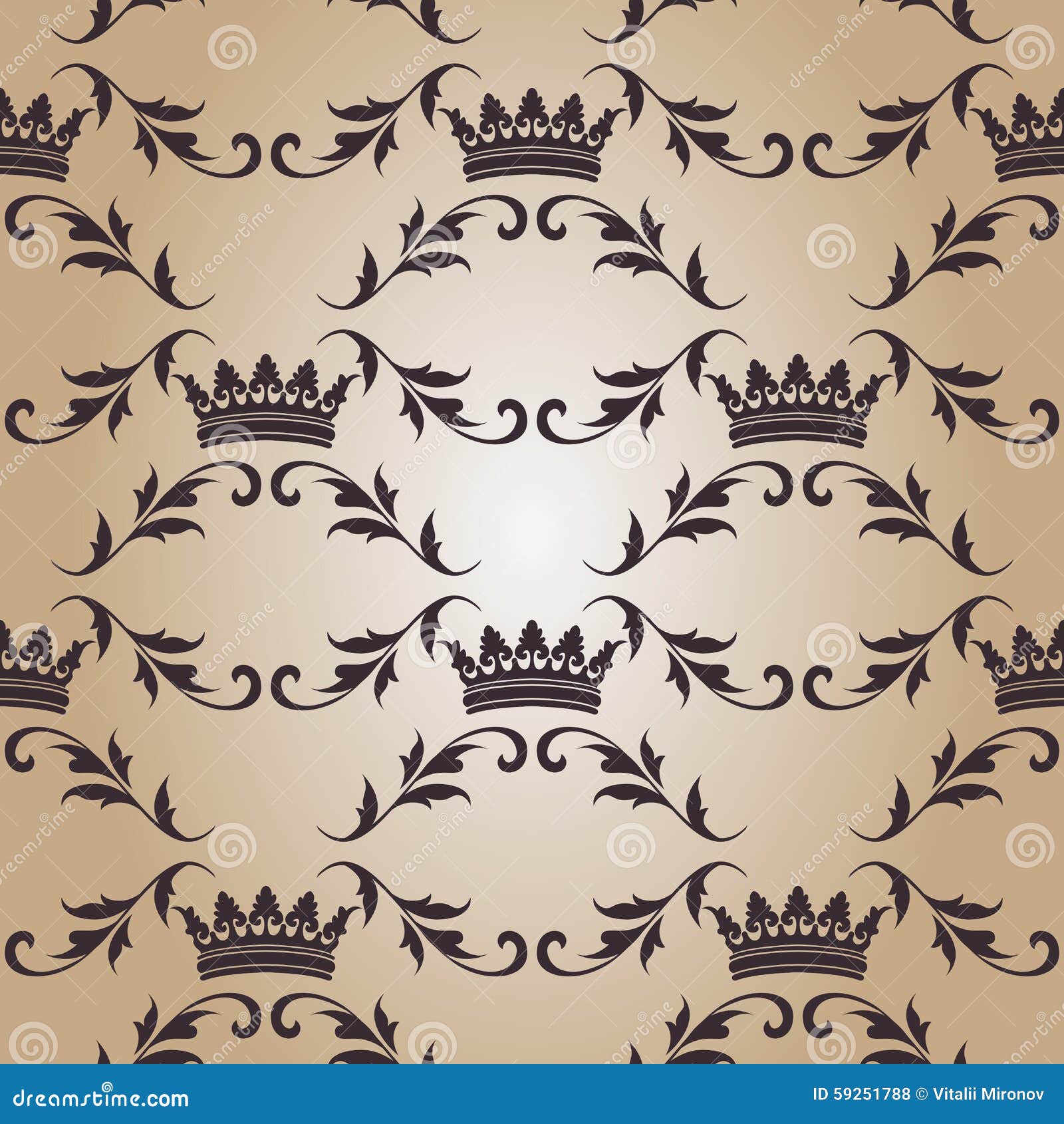 Seamless Pattern with Crowns Stock Vector - Illustration of emblem ...