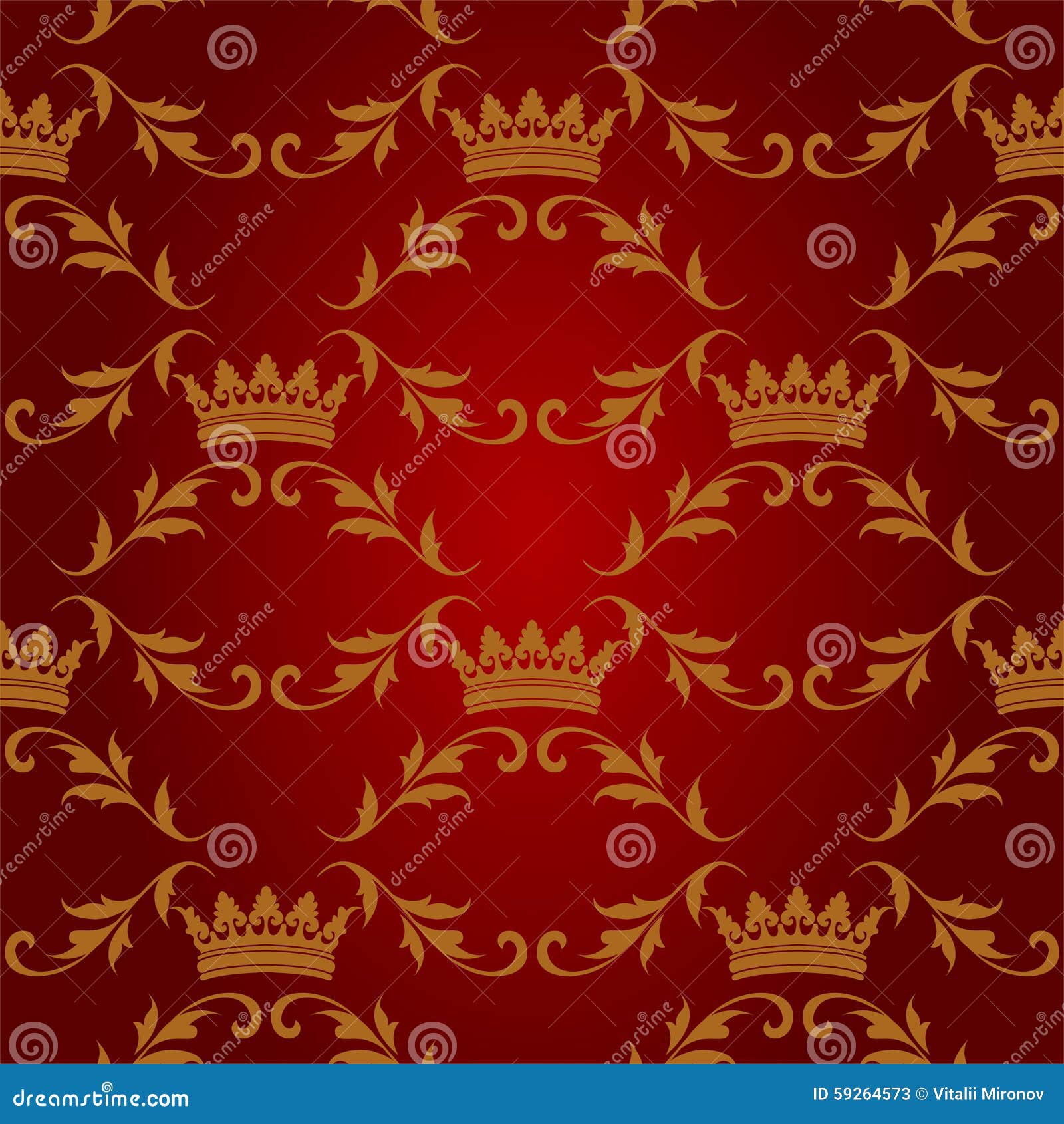 Seamless Pattern with Crowns Stock Vector - Illustration of golden ...