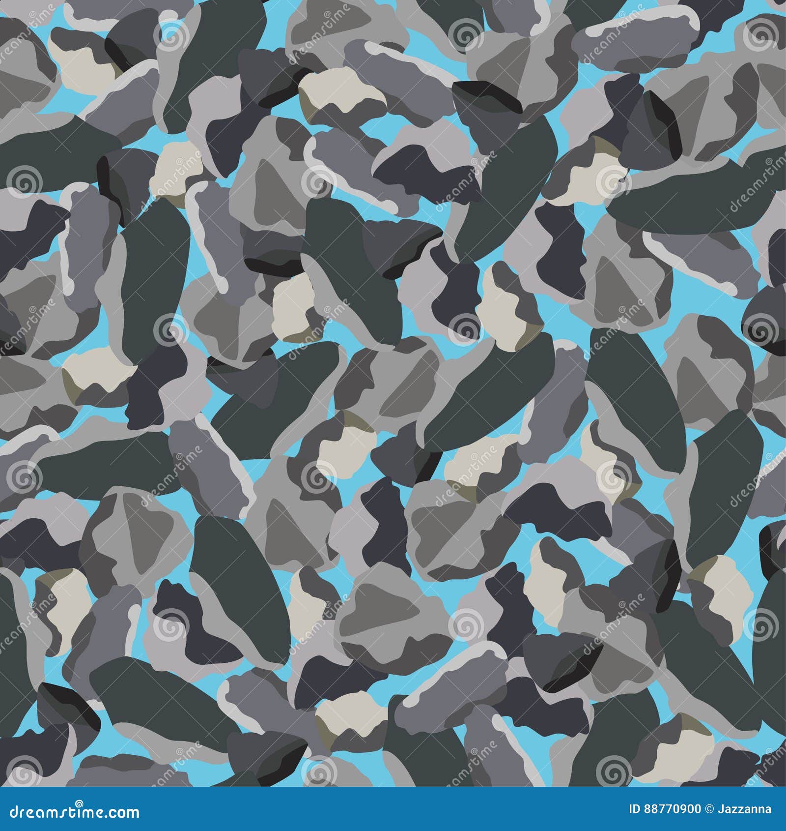 Seamless Pattern Crushed Stone in Water Drainage Stock Vector ...