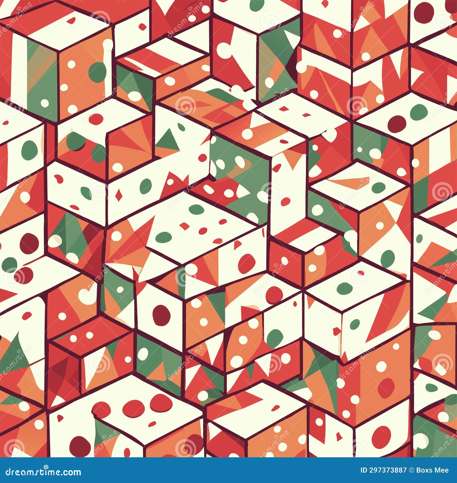 Seamless Pattern of Cubes of Different Shapes. Vector Illustration ...