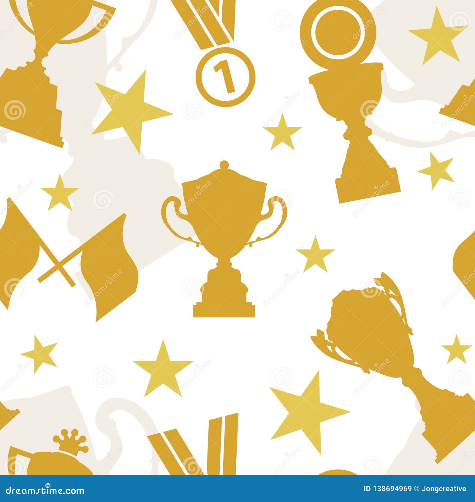 Seamless Pattern Cup Winner Champion Wrap Background Stock Vector ...