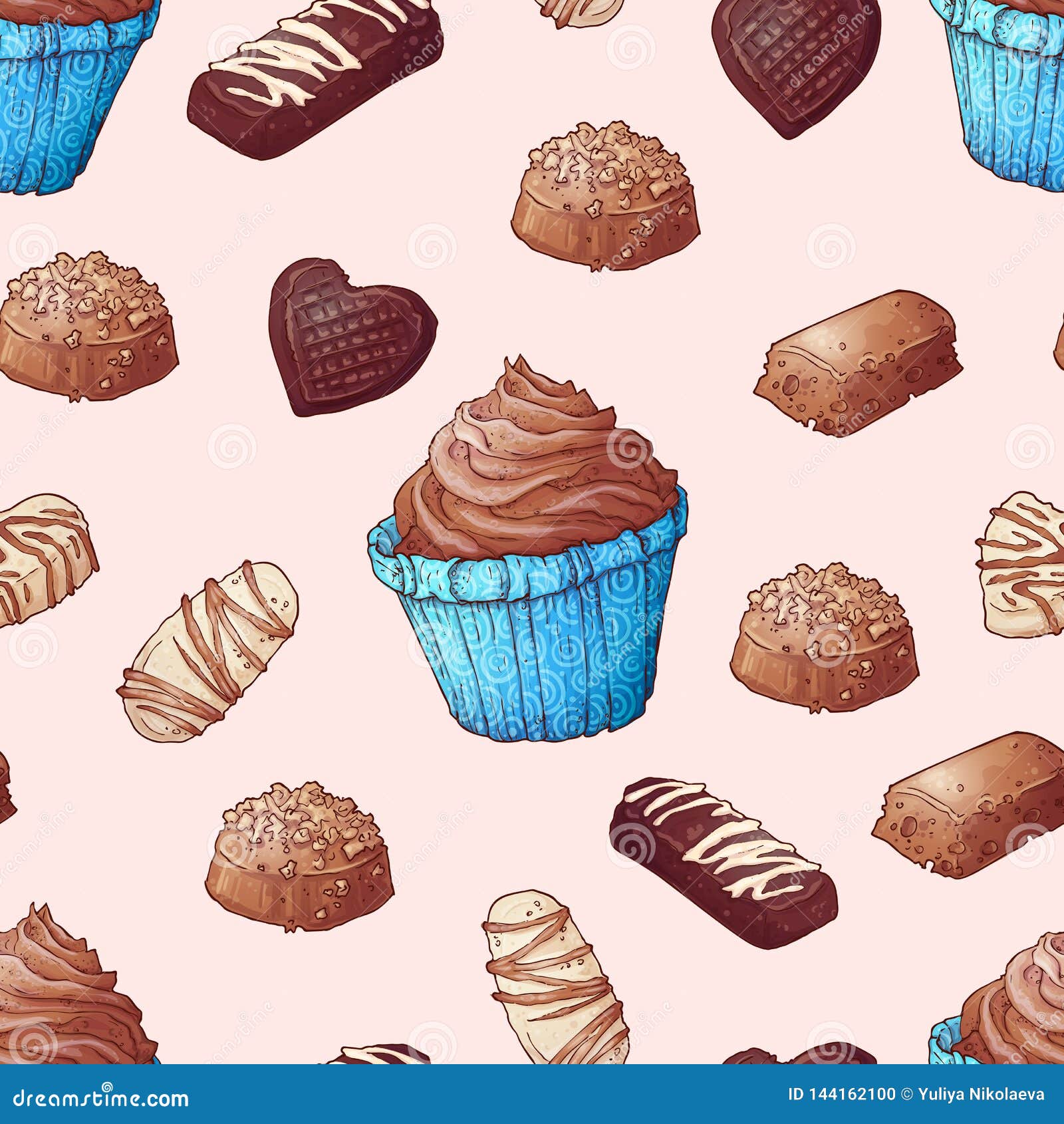 Chocolates. Hand-drawn Sketch Sweets, Caramel, Candy, Bonbon Sweetmeat ...