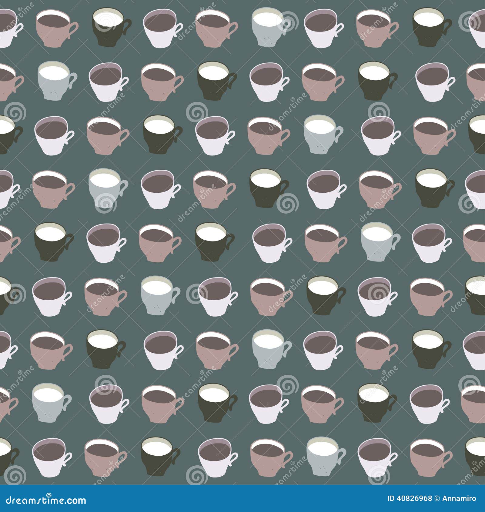 Seamless pattern of cups stock vector. Illustration of restaurant ...