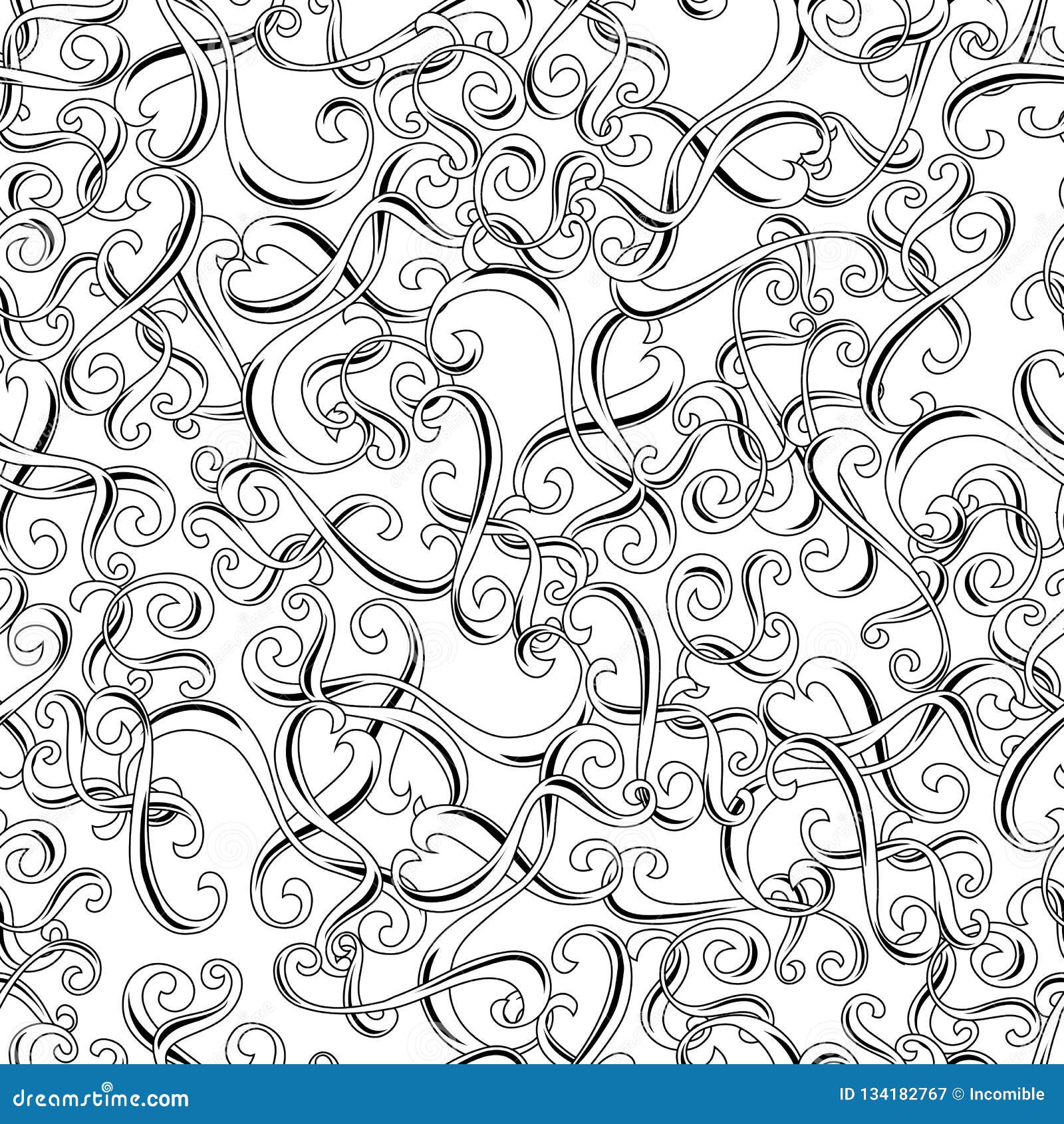Seamless Pattern with Curls. Stock Vector - Illustration of decorative ...