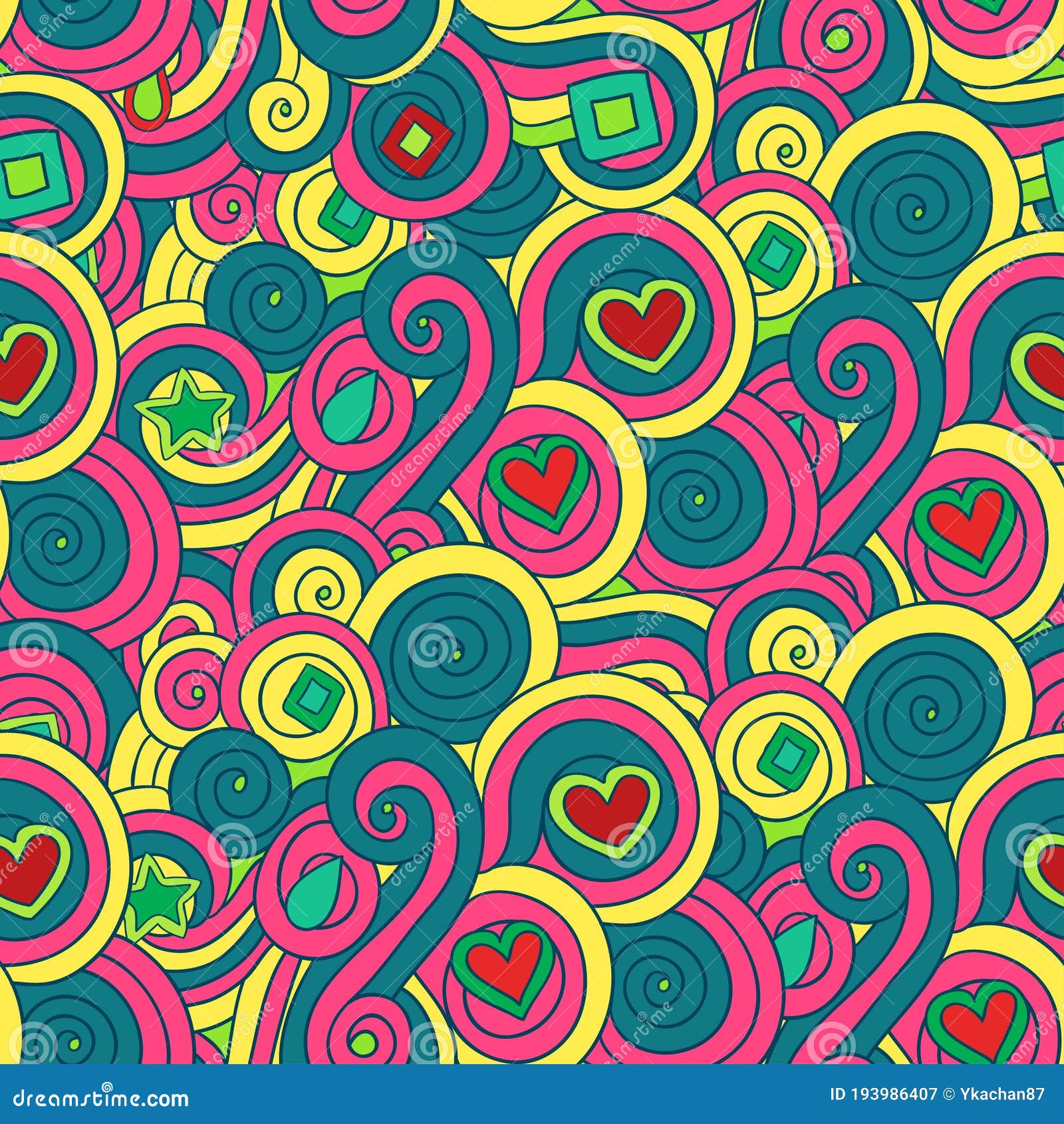 Seamless Pattern with Curly Abstract Elements. Stock Vector ...