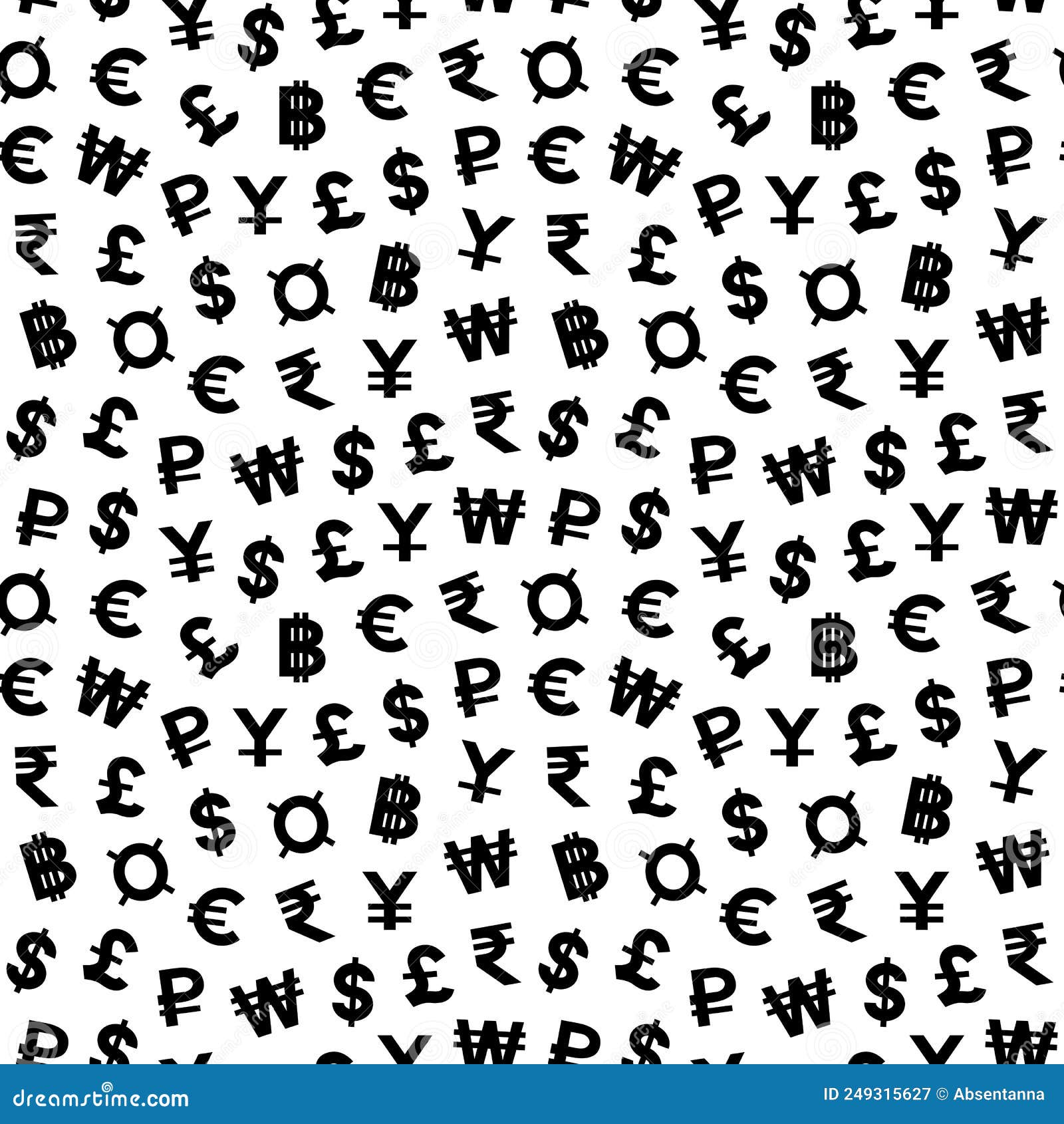 Seamless Pattern with Currency Symbols Stock Vector - Illustration of ...