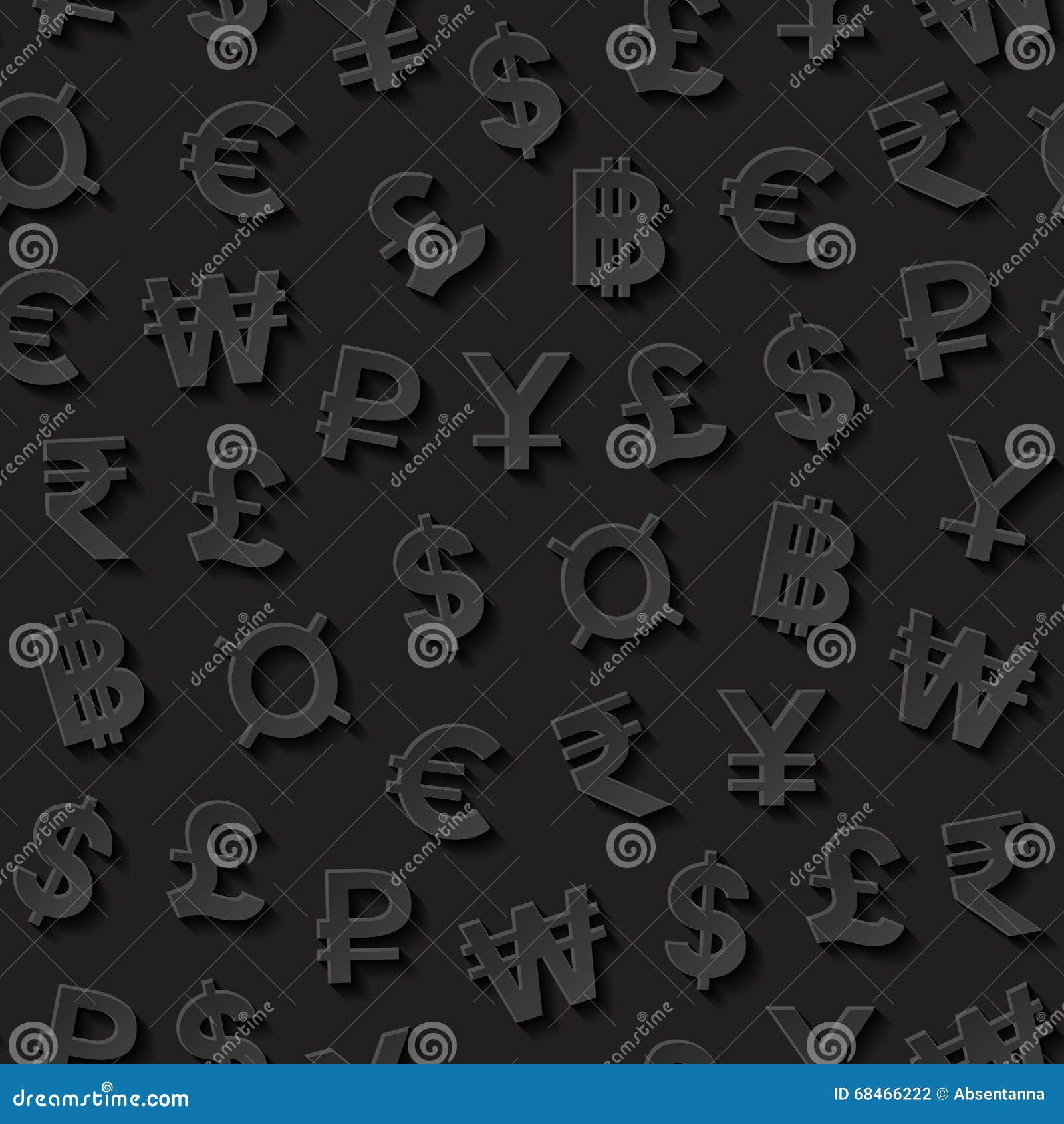 Seamless Pattern with Currency Symbols Stock Vector - Illustration of ...