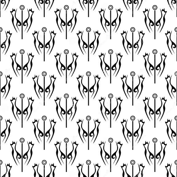 Seamless Pattern Curvy Element with Circle Repeated Design on White ...