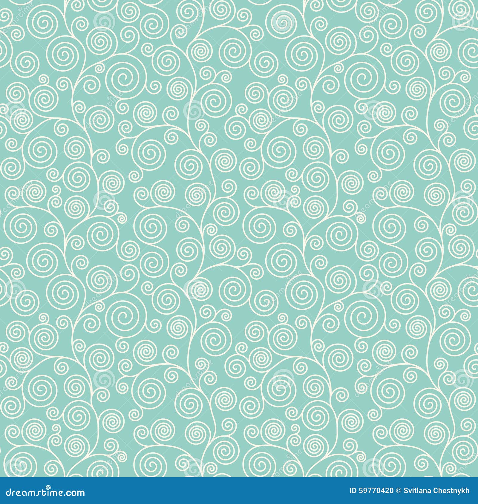 Seamless Pattern with Curvy Spirals Stock Vector - Illustration of ...