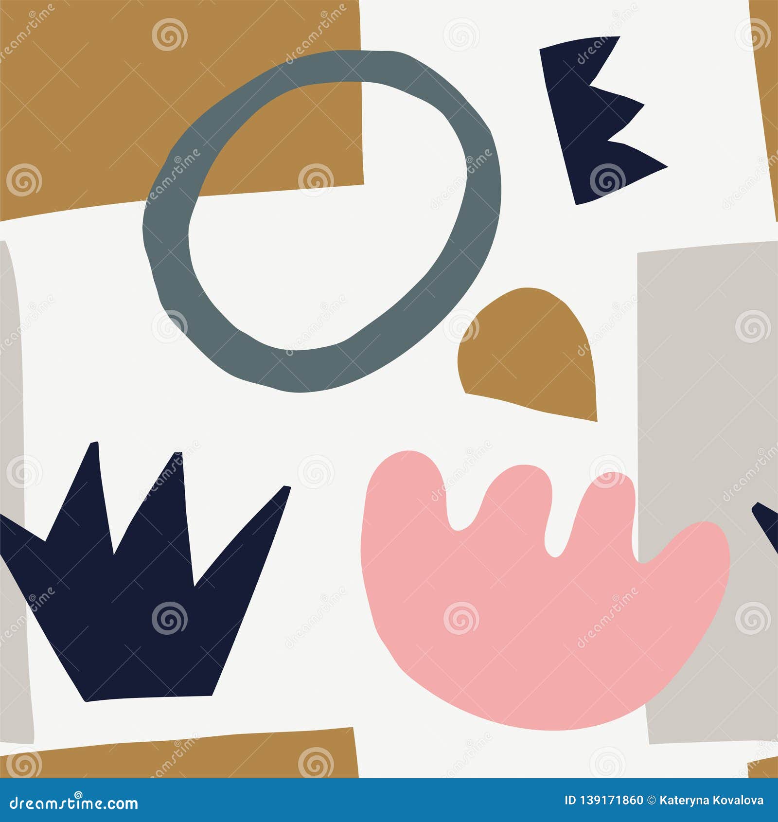 Seamless Pattern with Cut Out Elements. Stock Vector - Illustration of ...