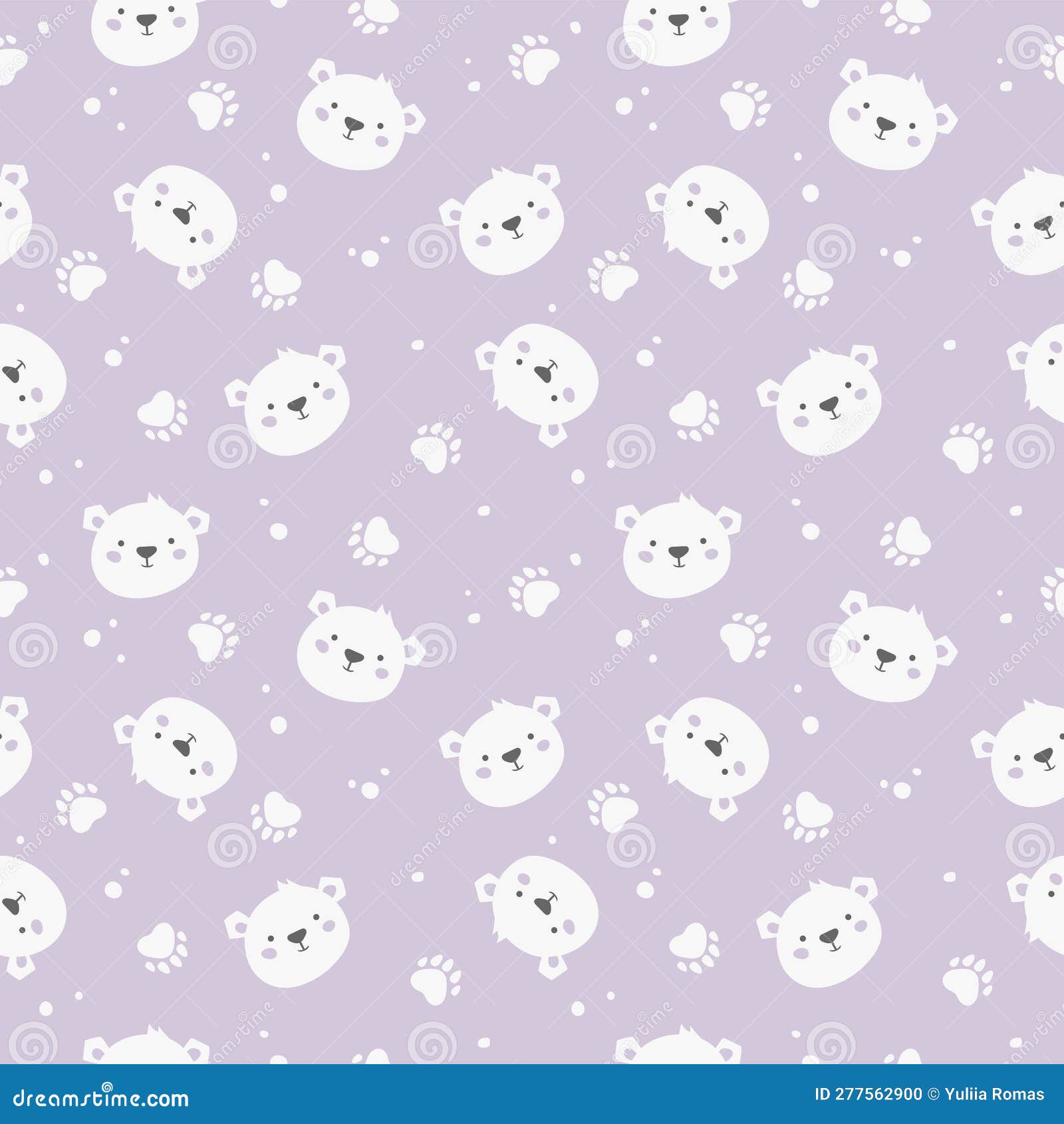Seamless Pattern with Cute Adorable Teddy Stock Illustration ...