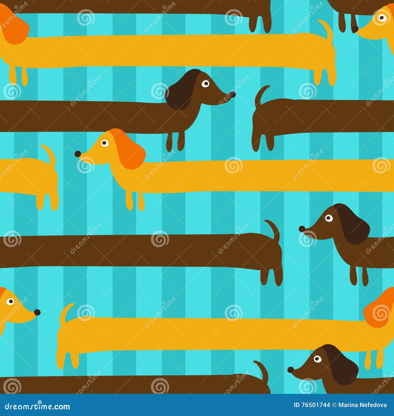 Seamless Pattern with Cute Badger-dogs Stock Illustration ...