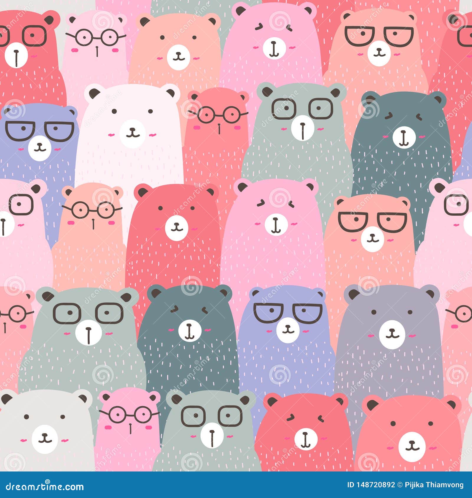 Seamless Pattern with Cute Bear Background, Cute Bear Doodle Art for ... Seamless Pattern with Cute Bear Background, Cute Bear Doodle Art for ...