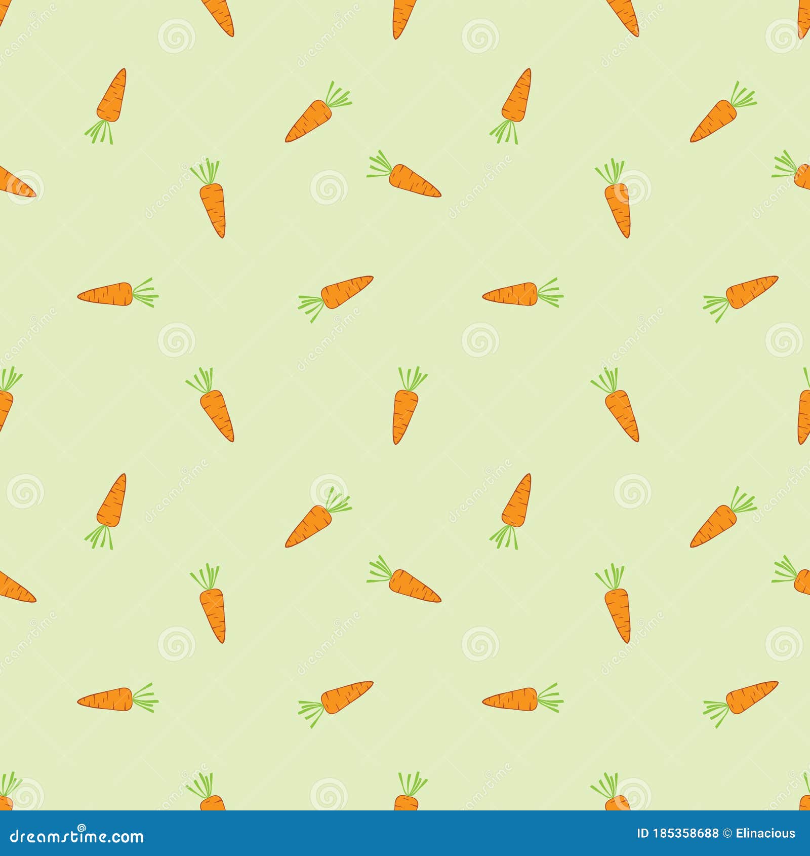Seamless Pattern with Cute Carrots on Green Background. Simple ...