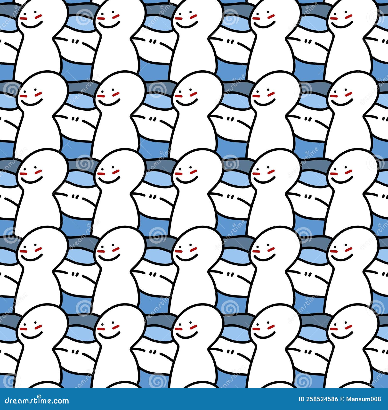 Seamless Pattern with Cute Cartoon Stock Illustration - Illustration of ...
