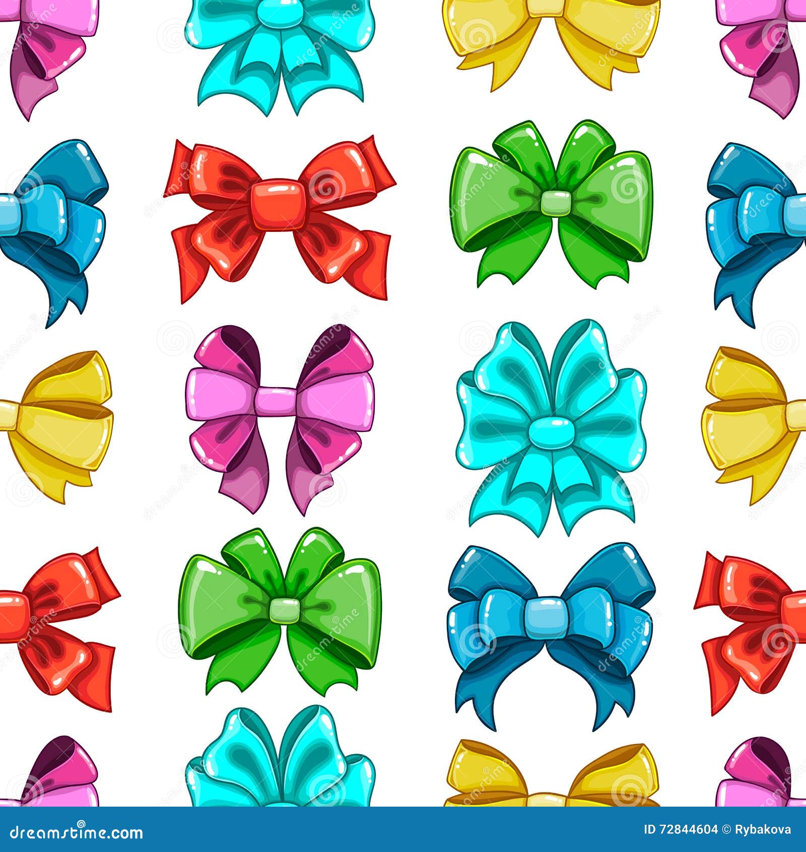 Seamless Pattern Cute Cartoon Bows-7 Stock Illustration - Illustration ...
