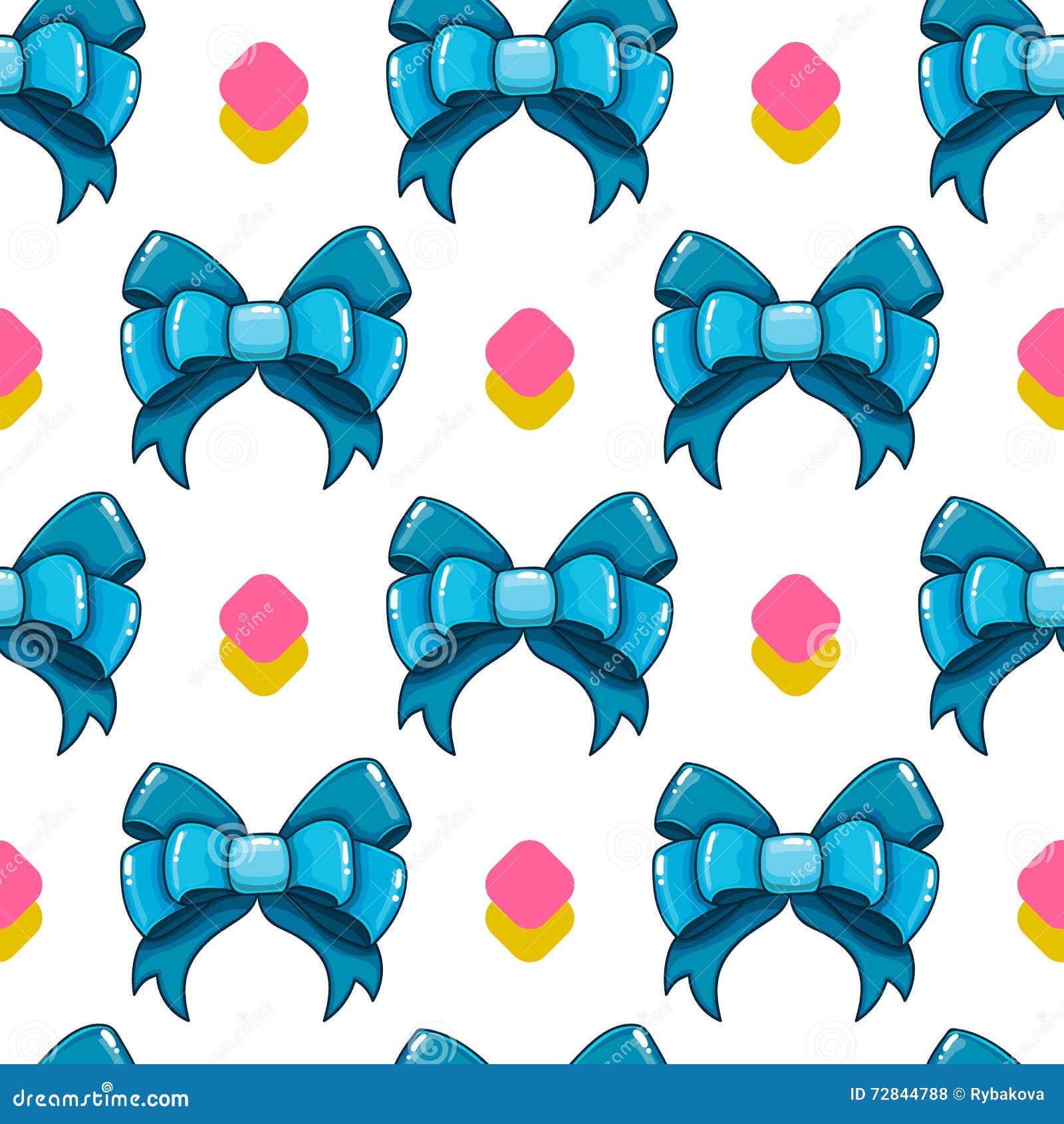 Seamless Pattern Cute Cartoon Bows-5 Stock Illustration - Illustration ...